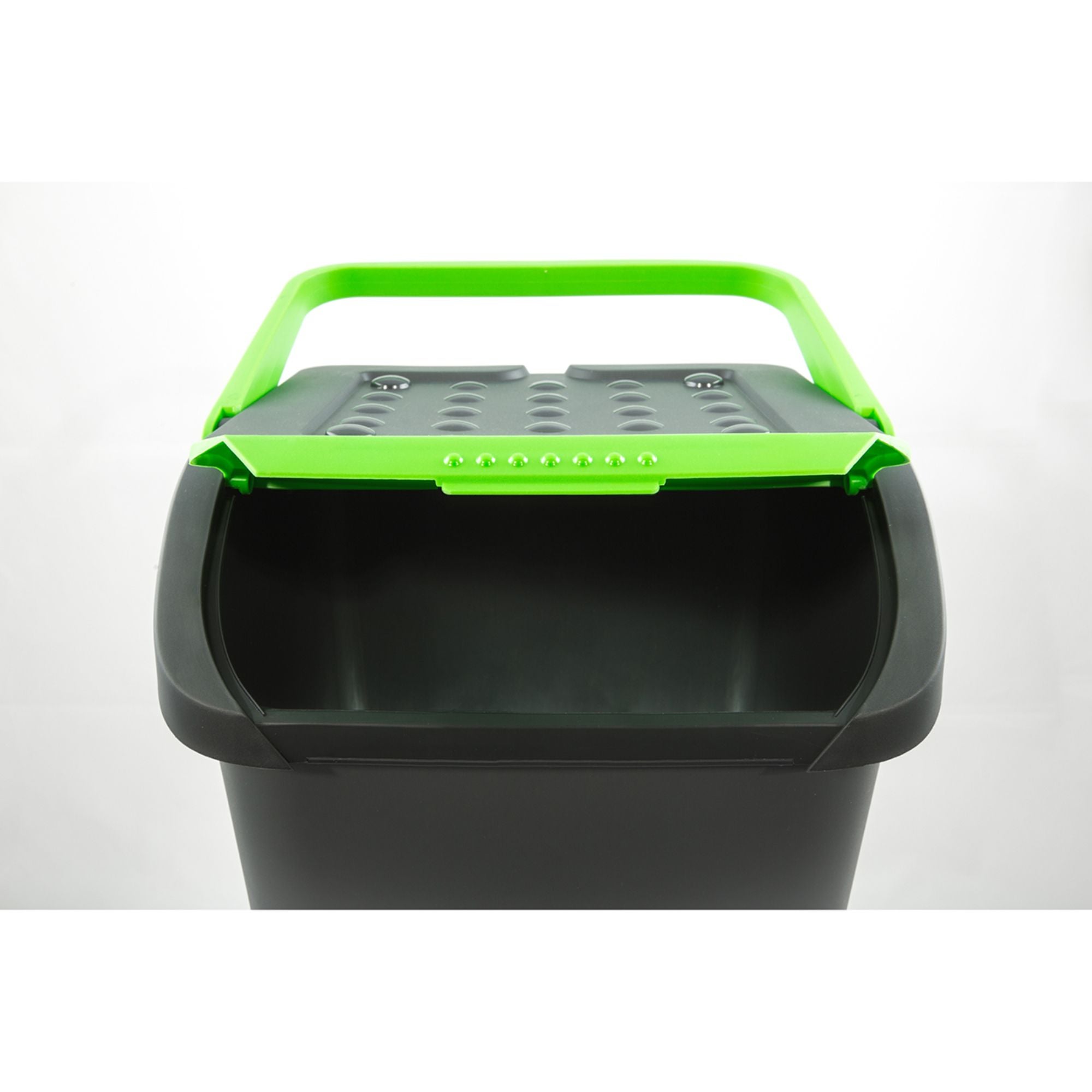 Cos de gunoi Eco, din plastic, deschidere capac, 35 L, verde