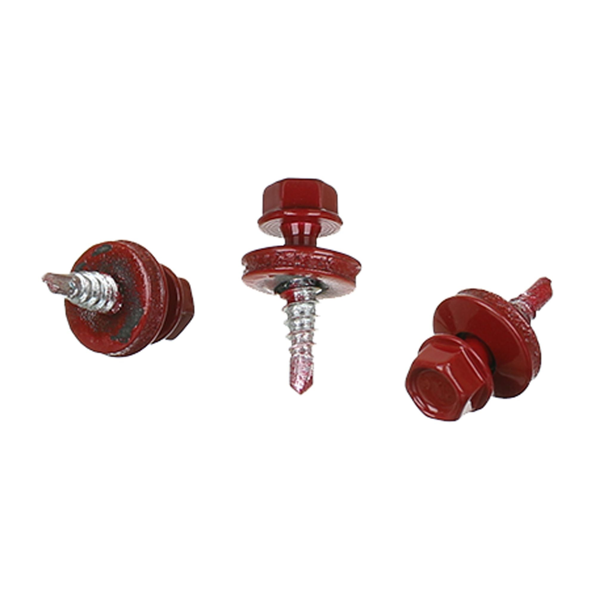 Suruburi autoforante, metal, 4.8 x 20 mm, rosu, lucios (set 250 buc)