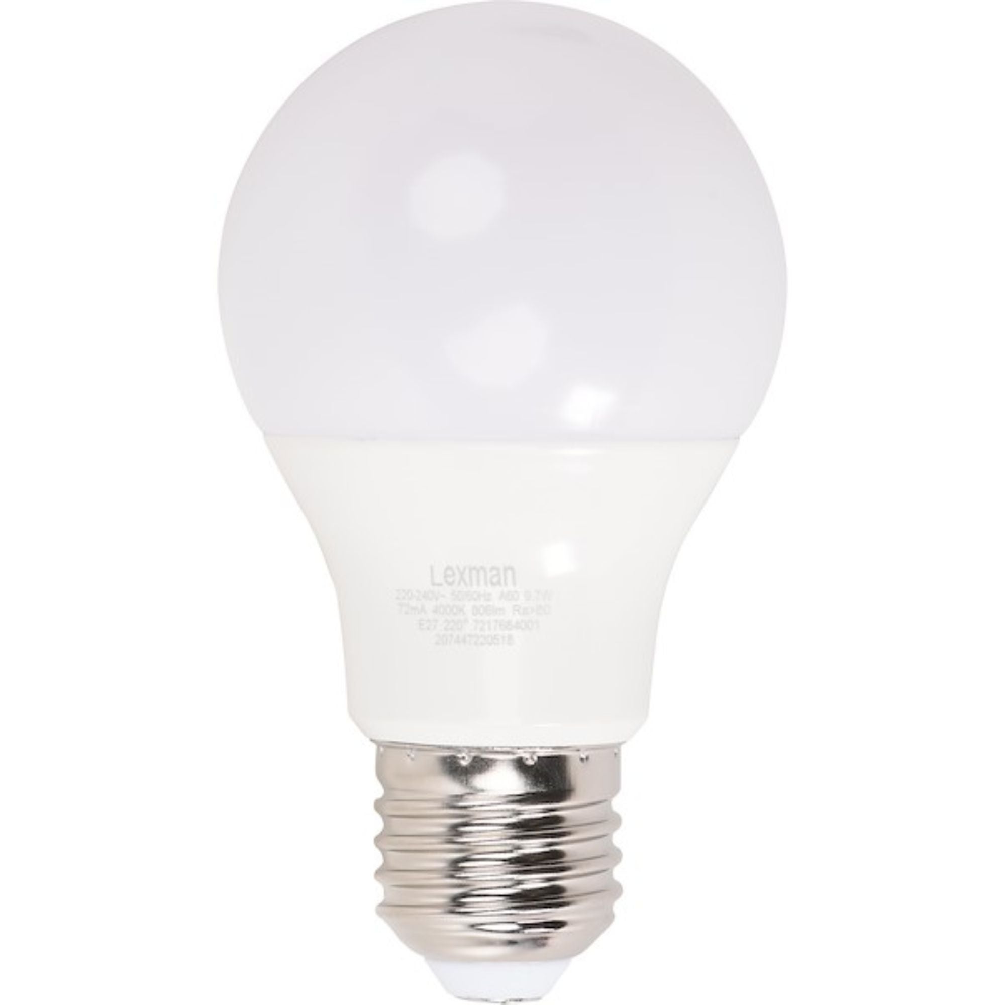 Bec LED Lexman, E27, alb neutru, 4000K, 8.5 W, 806 lm, tip clasic, mat