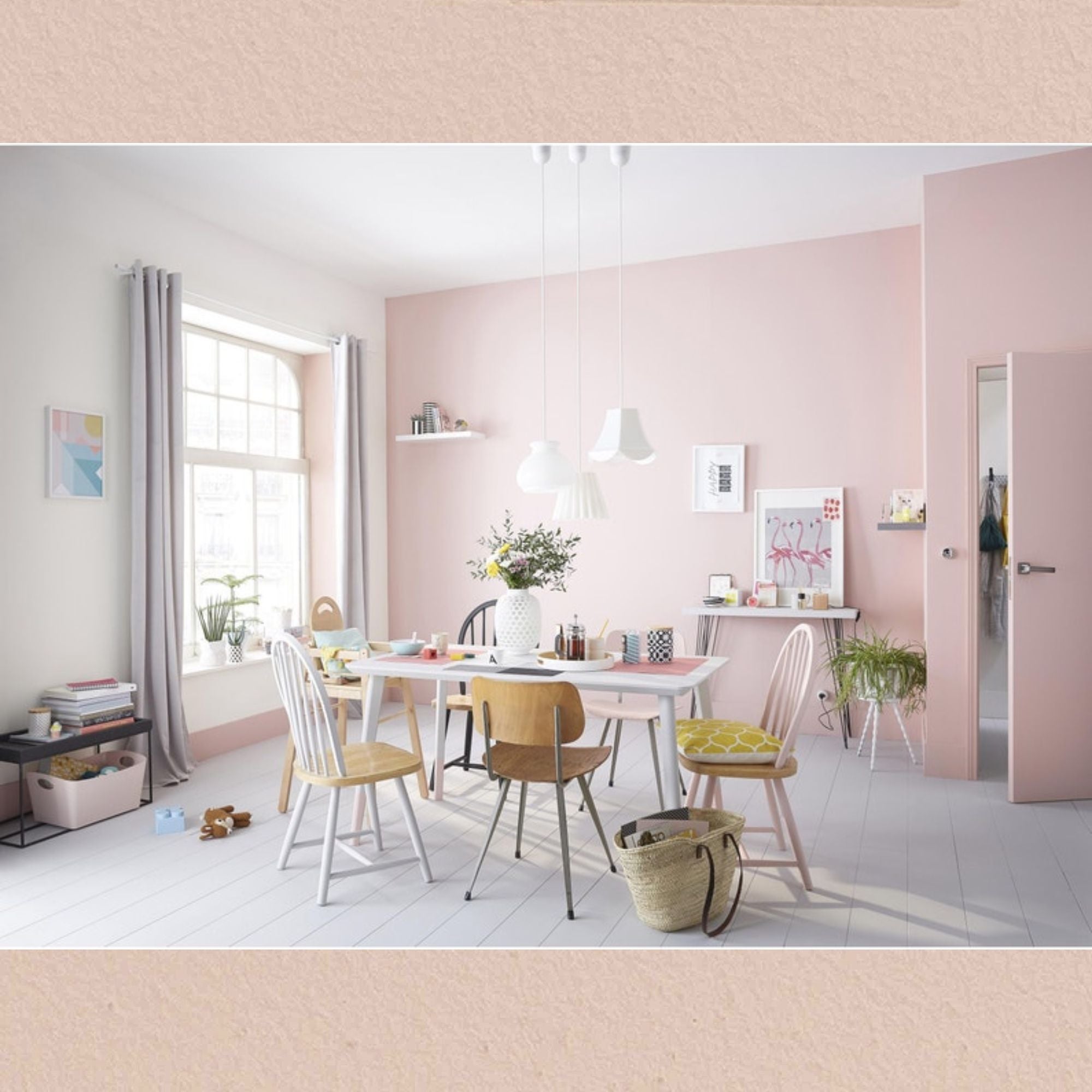 Vopsea lavabila colorata Luxens, de interior, 10 L, roz 5, aspect mat