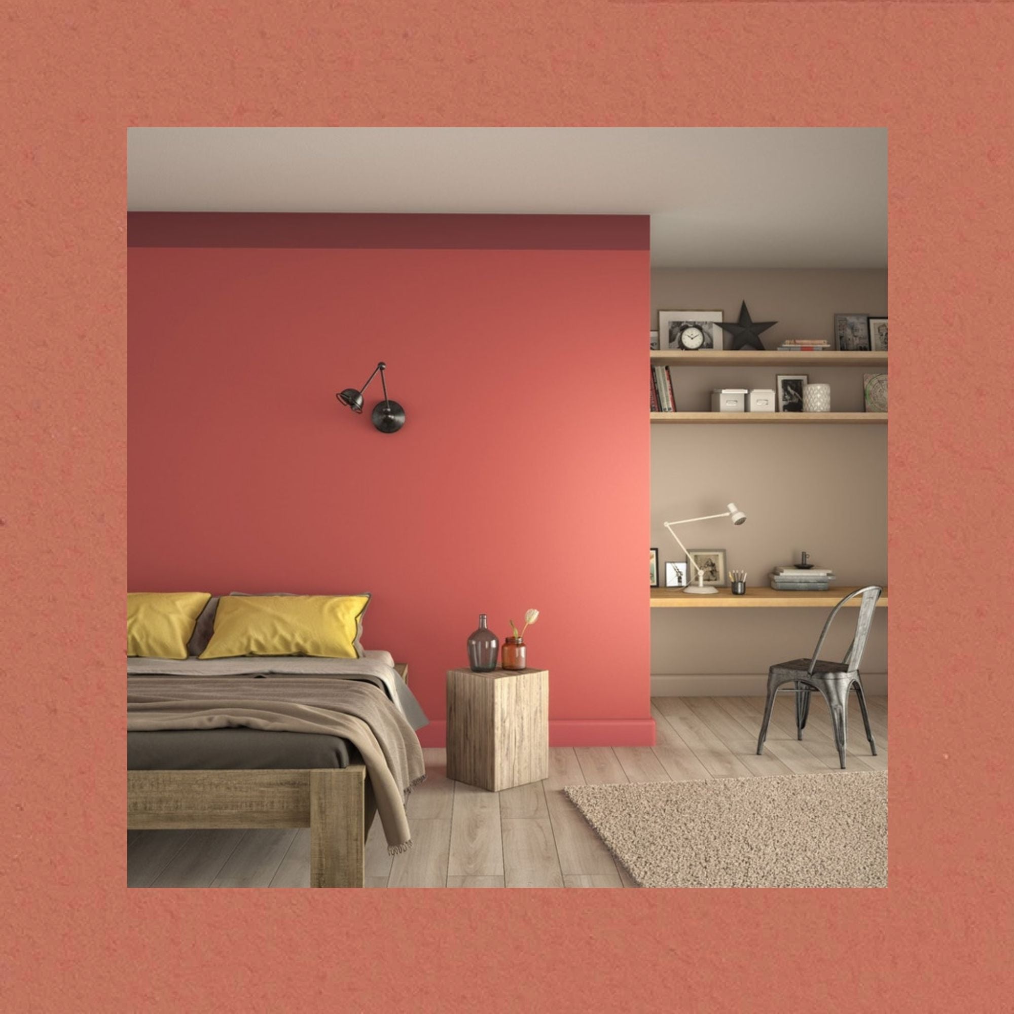 Vopsea lavabila colorata Luxens, de interior, 5 L, corai 1, aspect mat