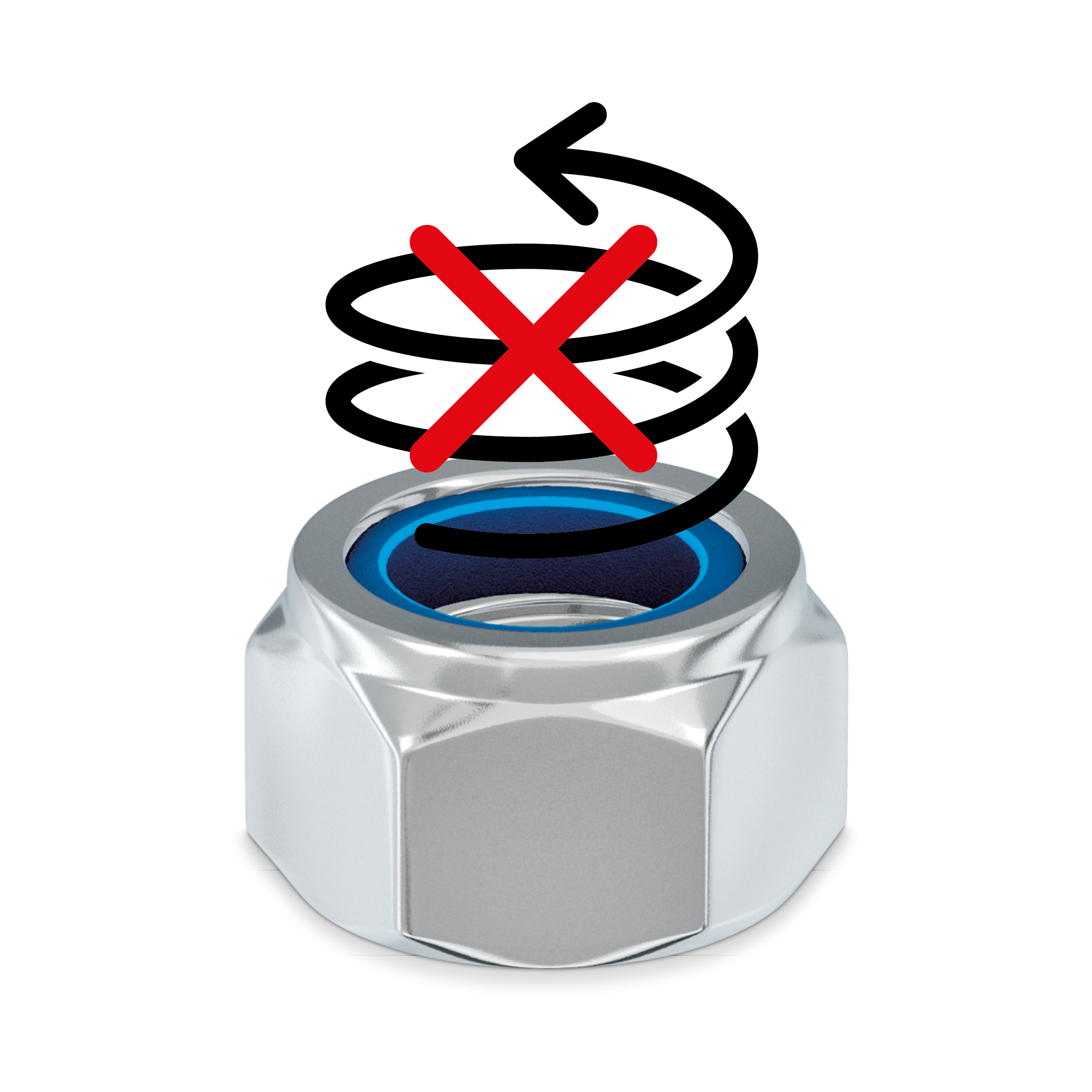 Piulite hexagonale cu autoblocare M6, otel zincat (20 buc)
