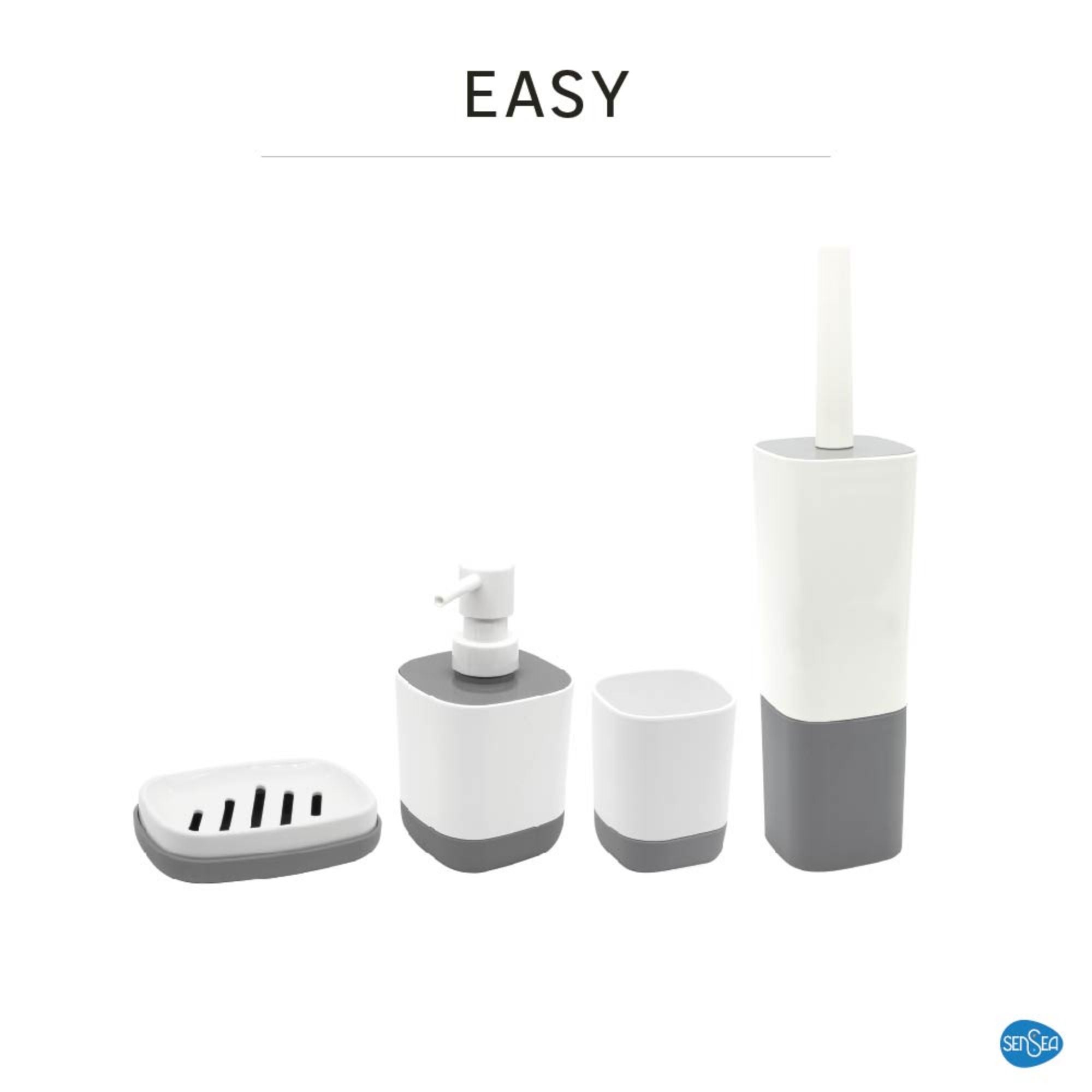 Dozator sapun lichid Sensea Easy, din plastic, gri