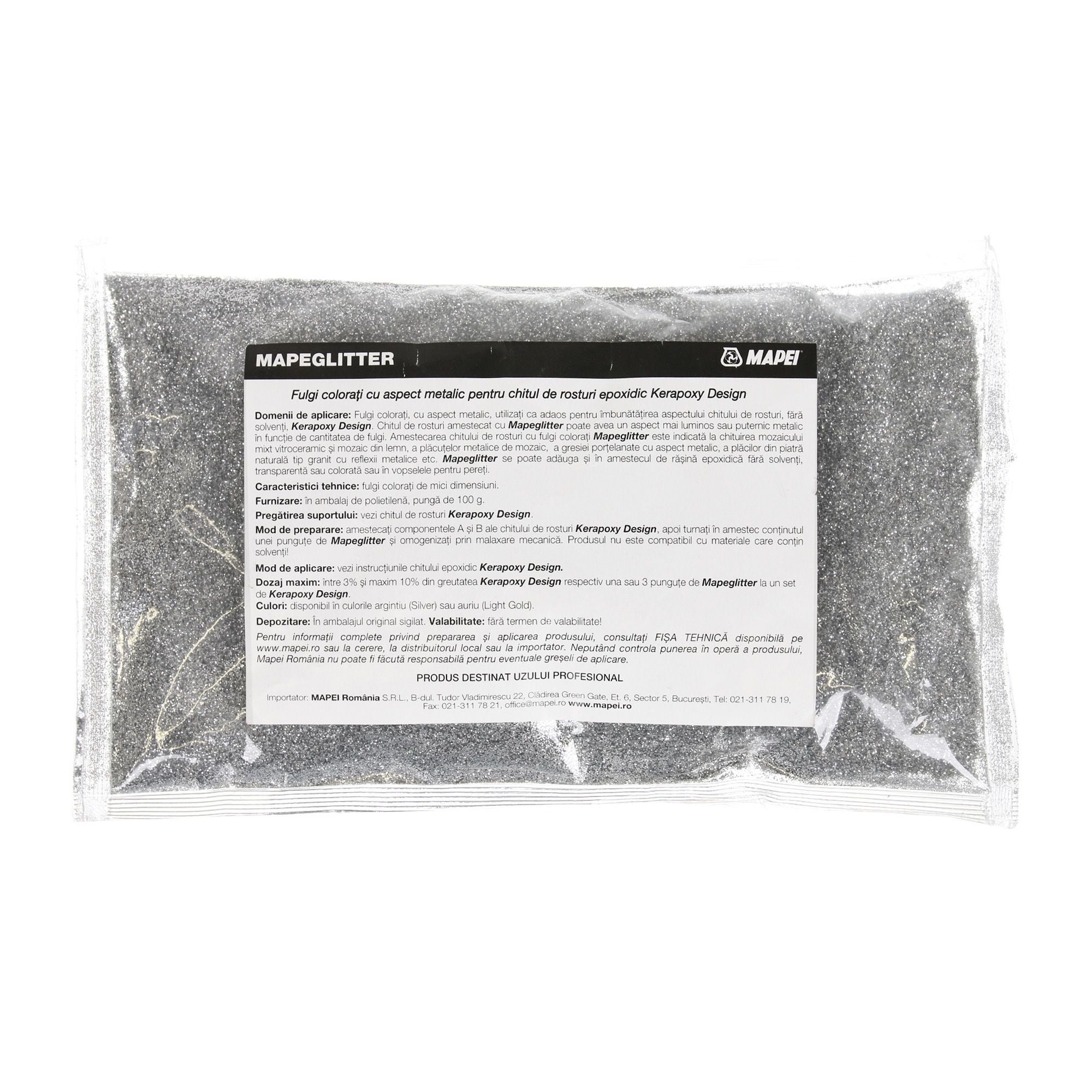 Fulgi color 100 g Megaglitter Argintiu