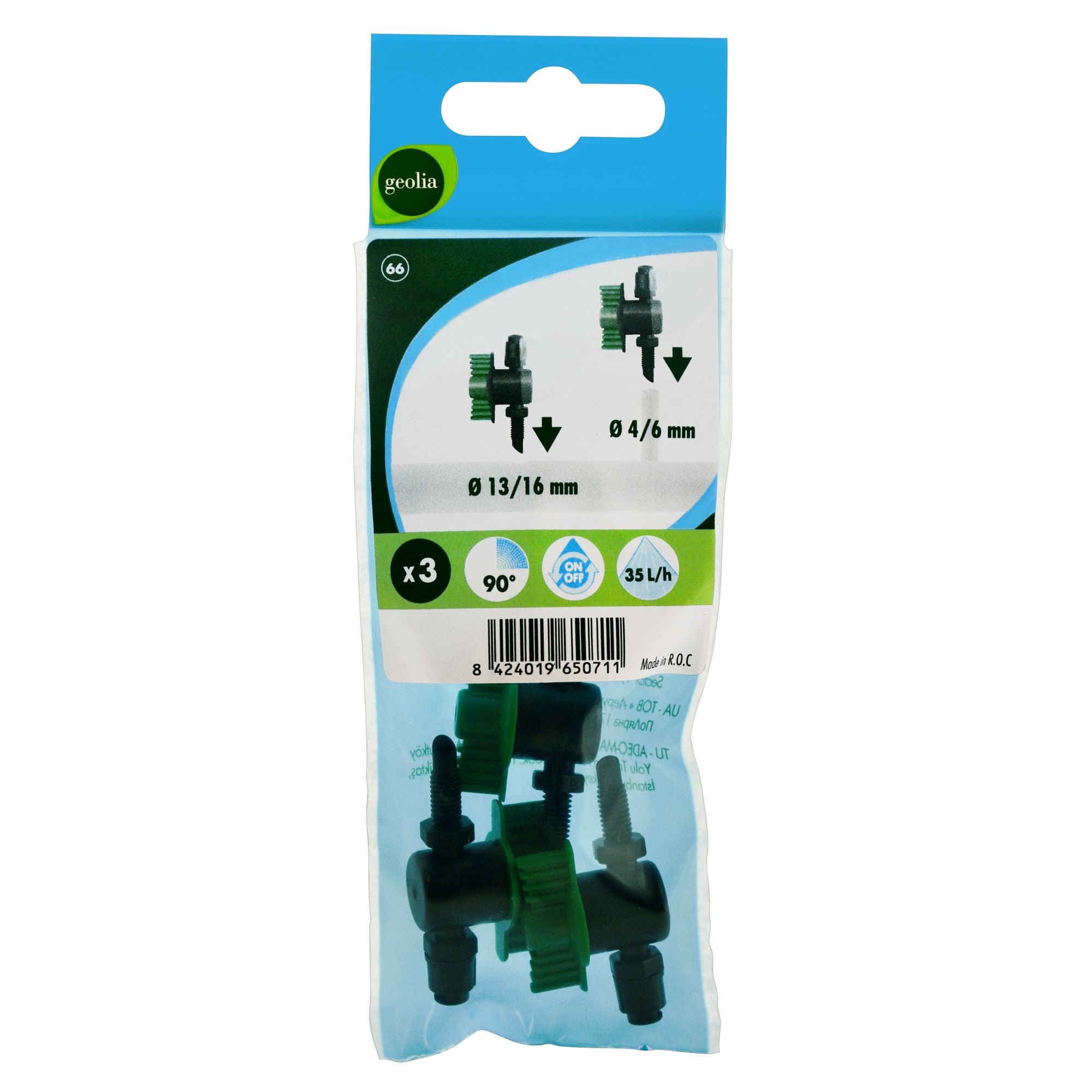 Microaspersoare Geolia, reglabile, polipropilena, max 90°, 105 l/h (set ...