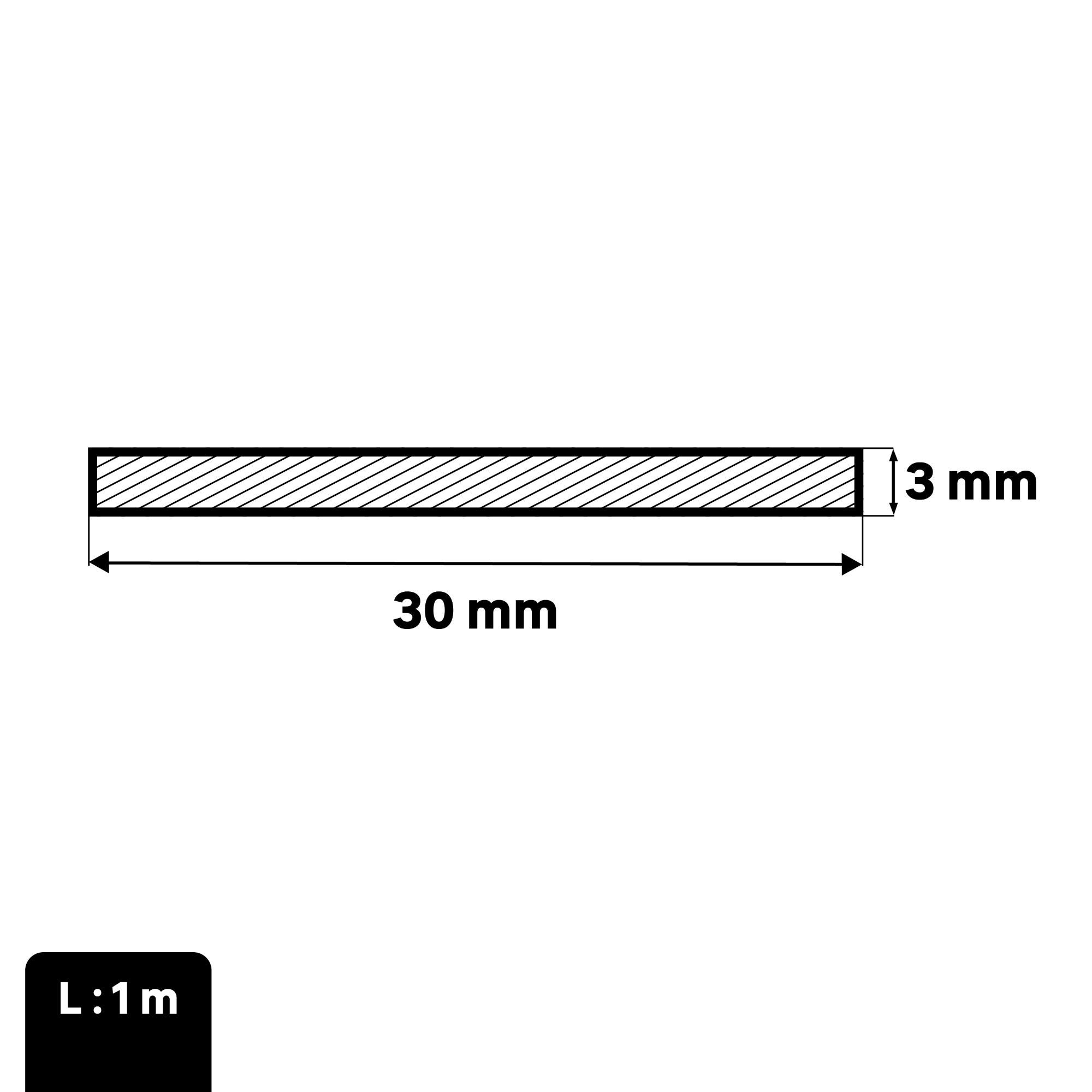 Platbanda PVC, 30 x 3 mm, L = 1 m, gri