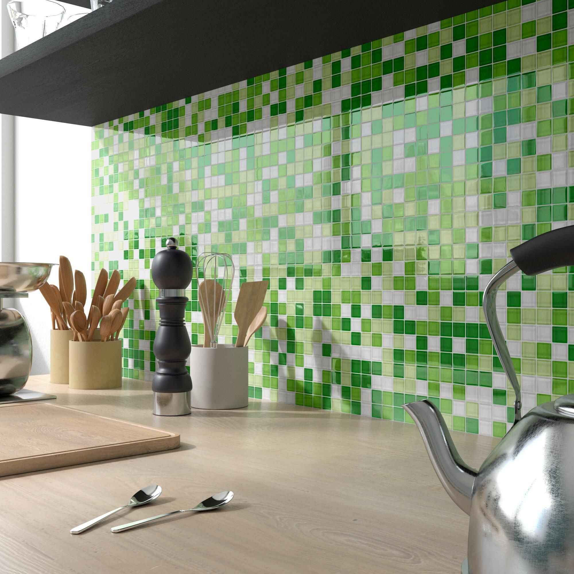 Mozaic sticla 30 x 30 cm, Artens, verde