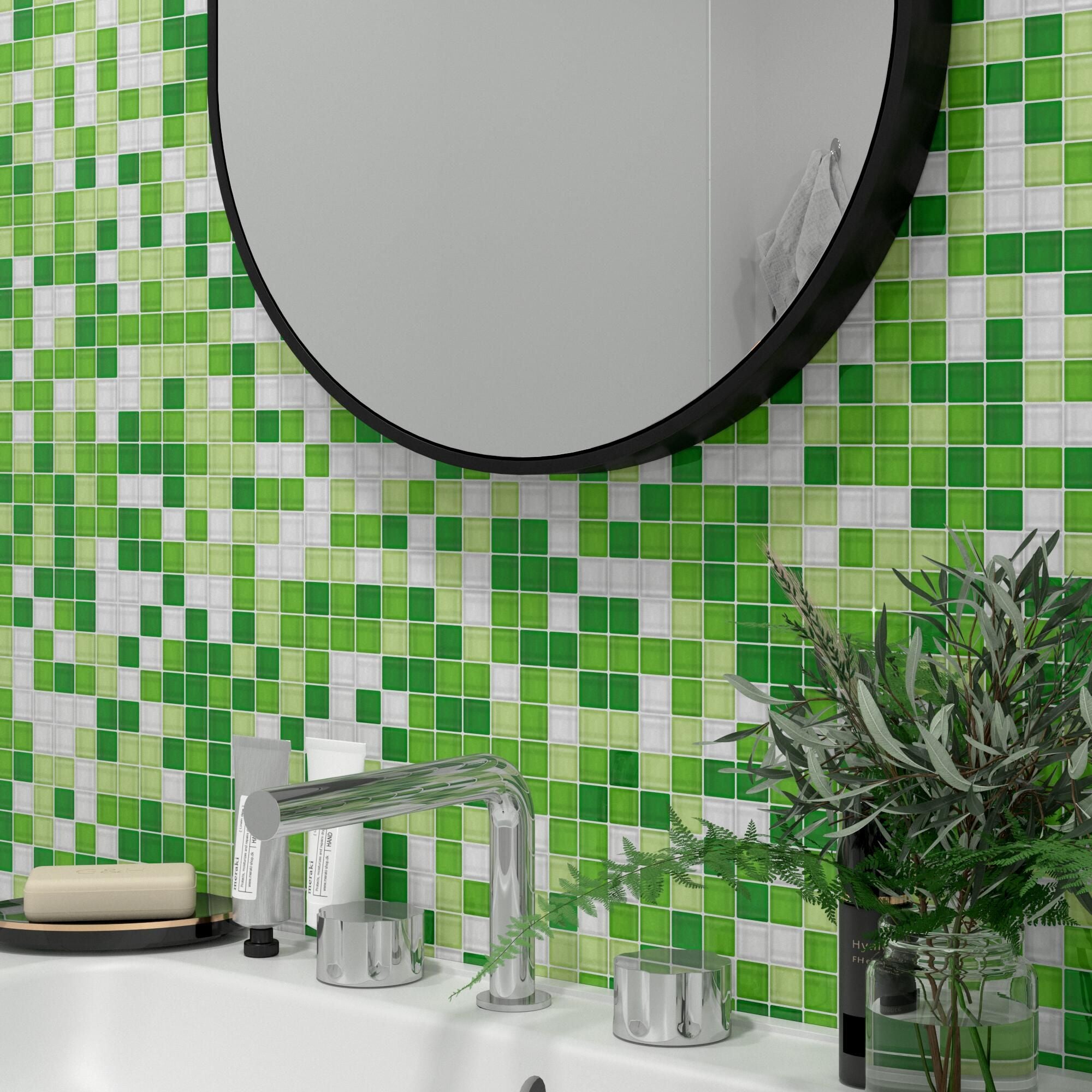 Mozaic sticla 30 x 30 cm, Artens, verde