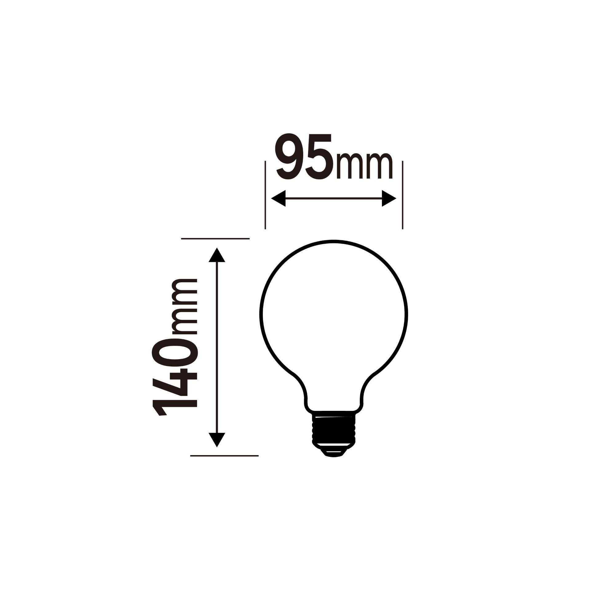 Bec LED Lexman, E27, G95, filament clar, alb cald, 2700k, 7.8 W, 1521 lm