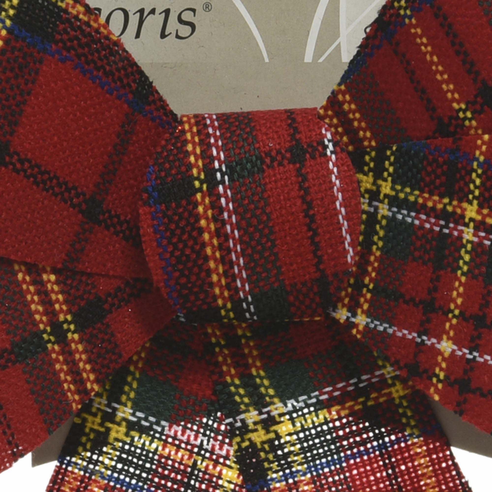 Decoratiune Craciun, pentru brad, model funda in carouri, cu clips ...