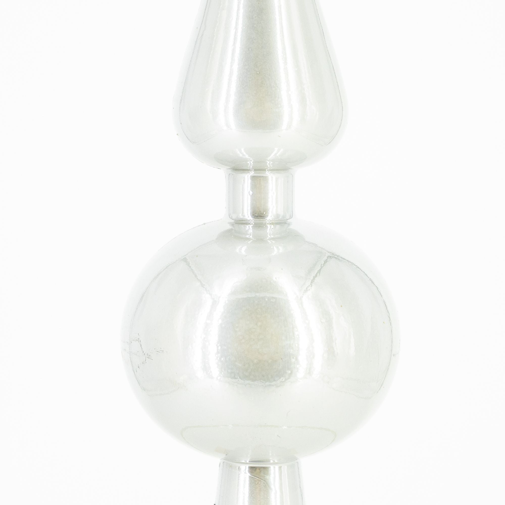 Varf de brad, plastic, inaltime 28 cm, argintiu, lucios