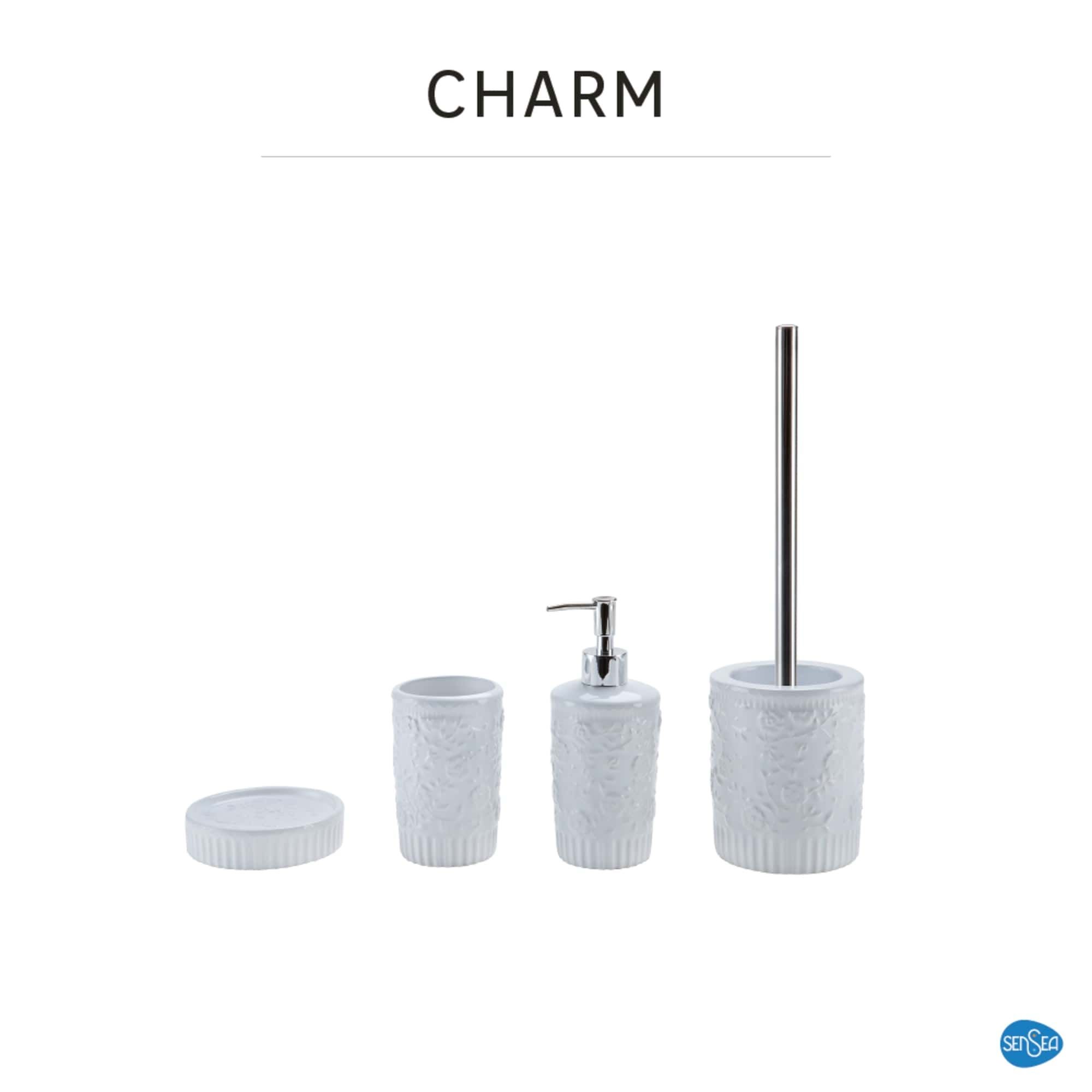 Savoniera Sensea Charm, din ceramica, alb