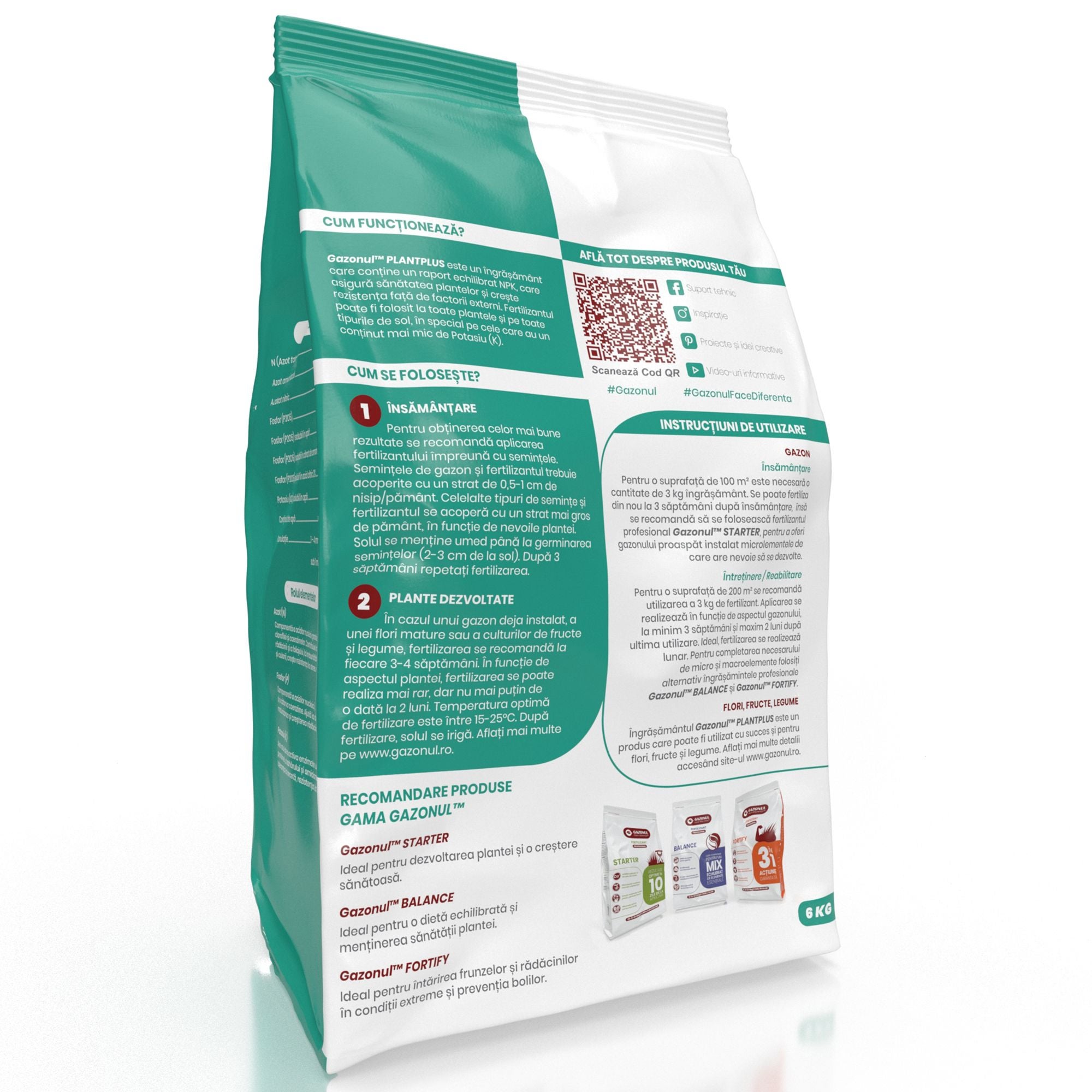 Ingrasamant gazon Plantplus, Gazonul, 6 kg