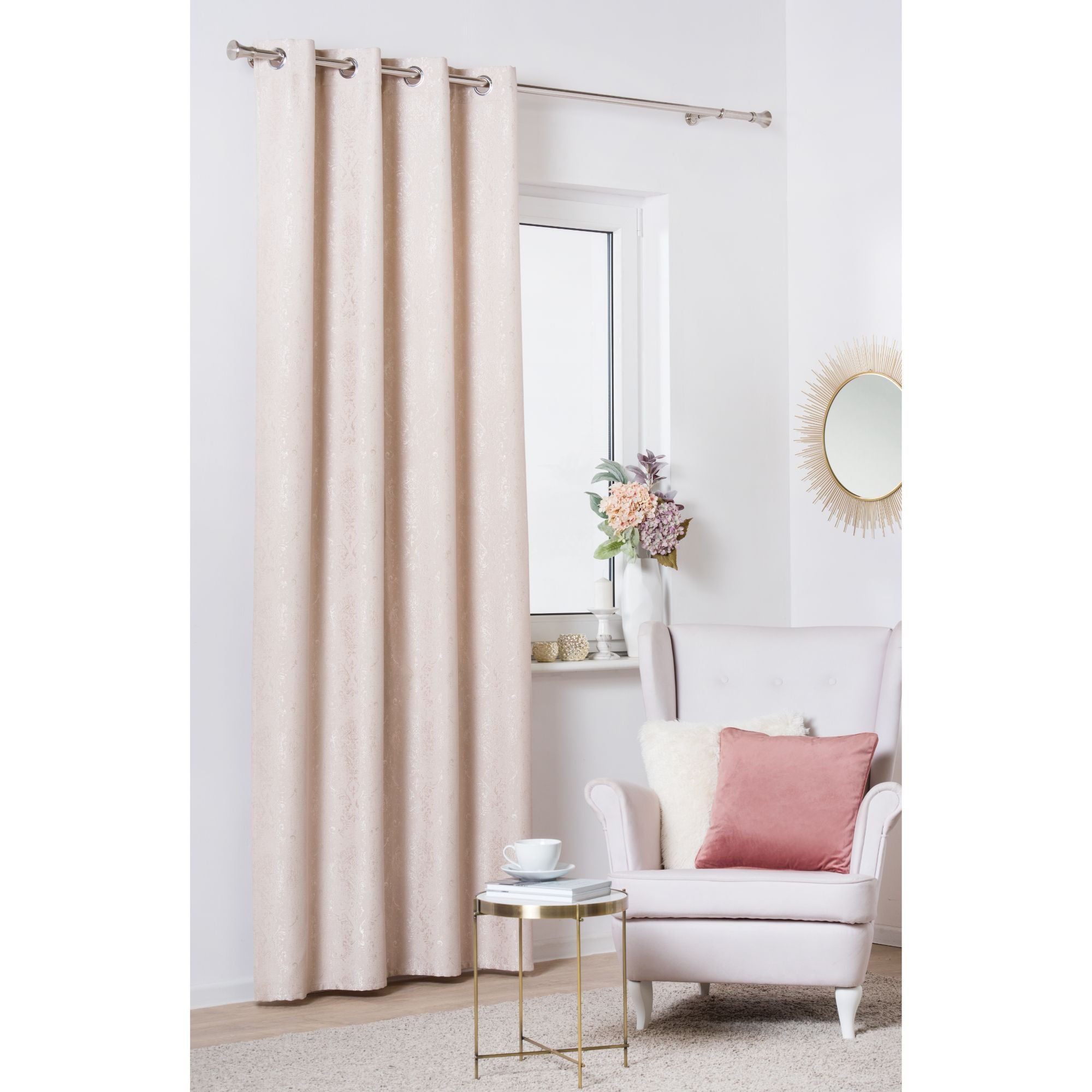 Draperie 140 x 260 cm Edel, cu inele, bej