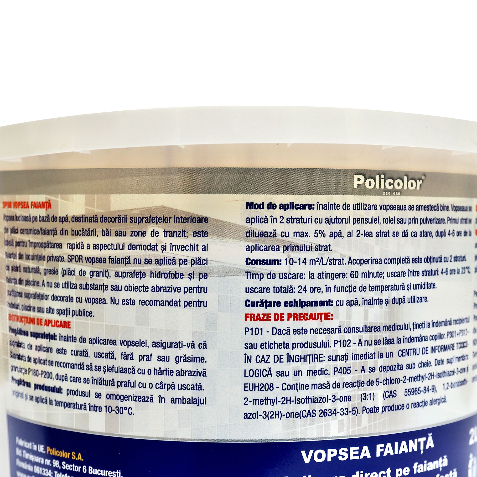 Vopsea lavabila colorata Spor, pentru faianta, 2 L, violet, aspect lucios