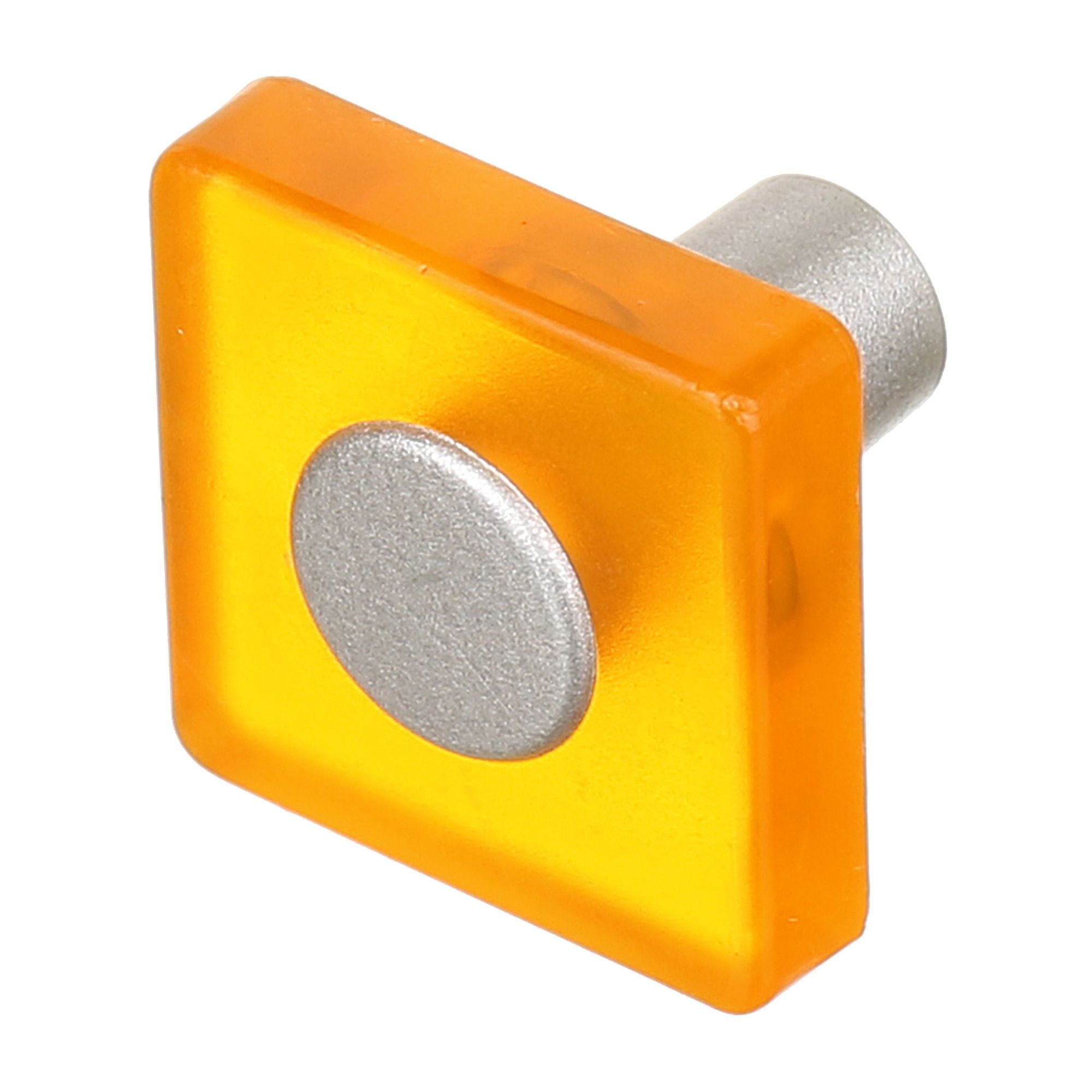 Buton mobila ABS patrat portocaliu 30 mm