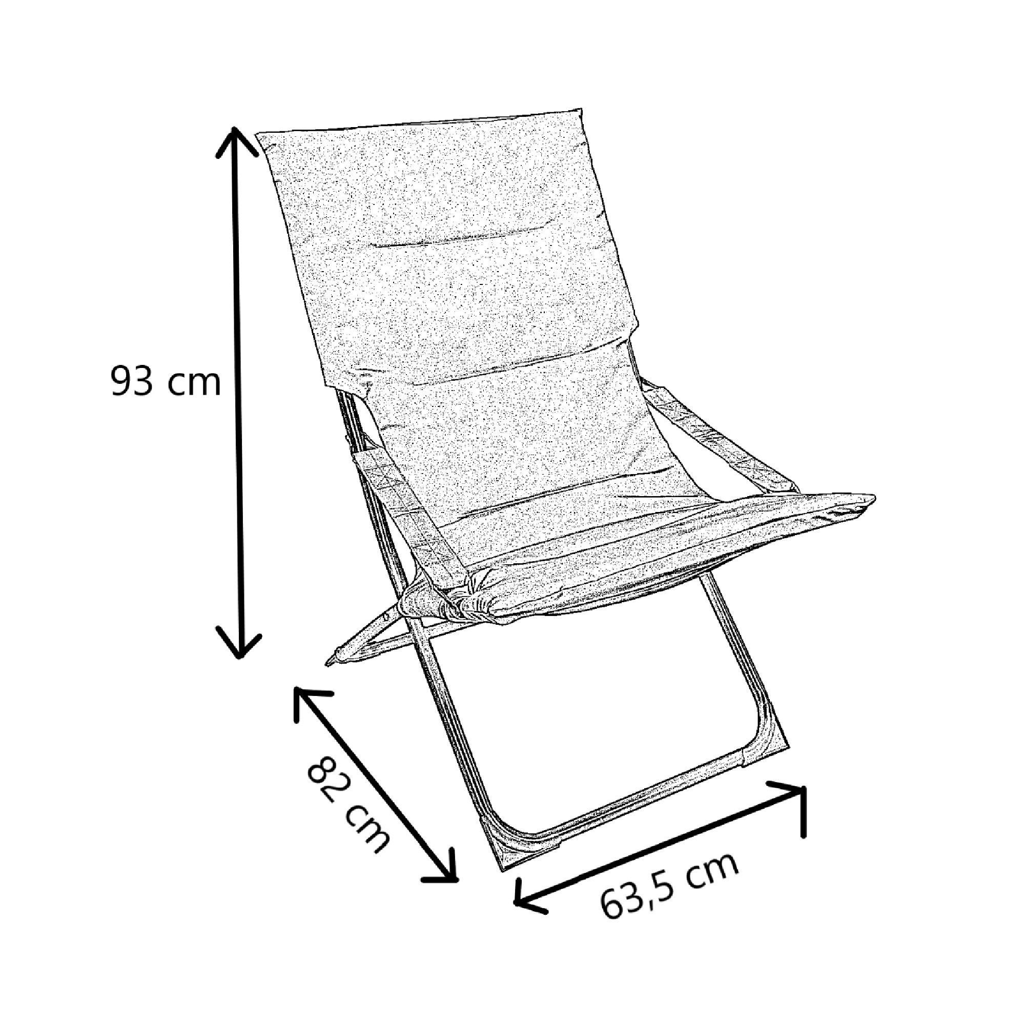 Scaun gradina, Marsela, pliabil, otel/textil, gri