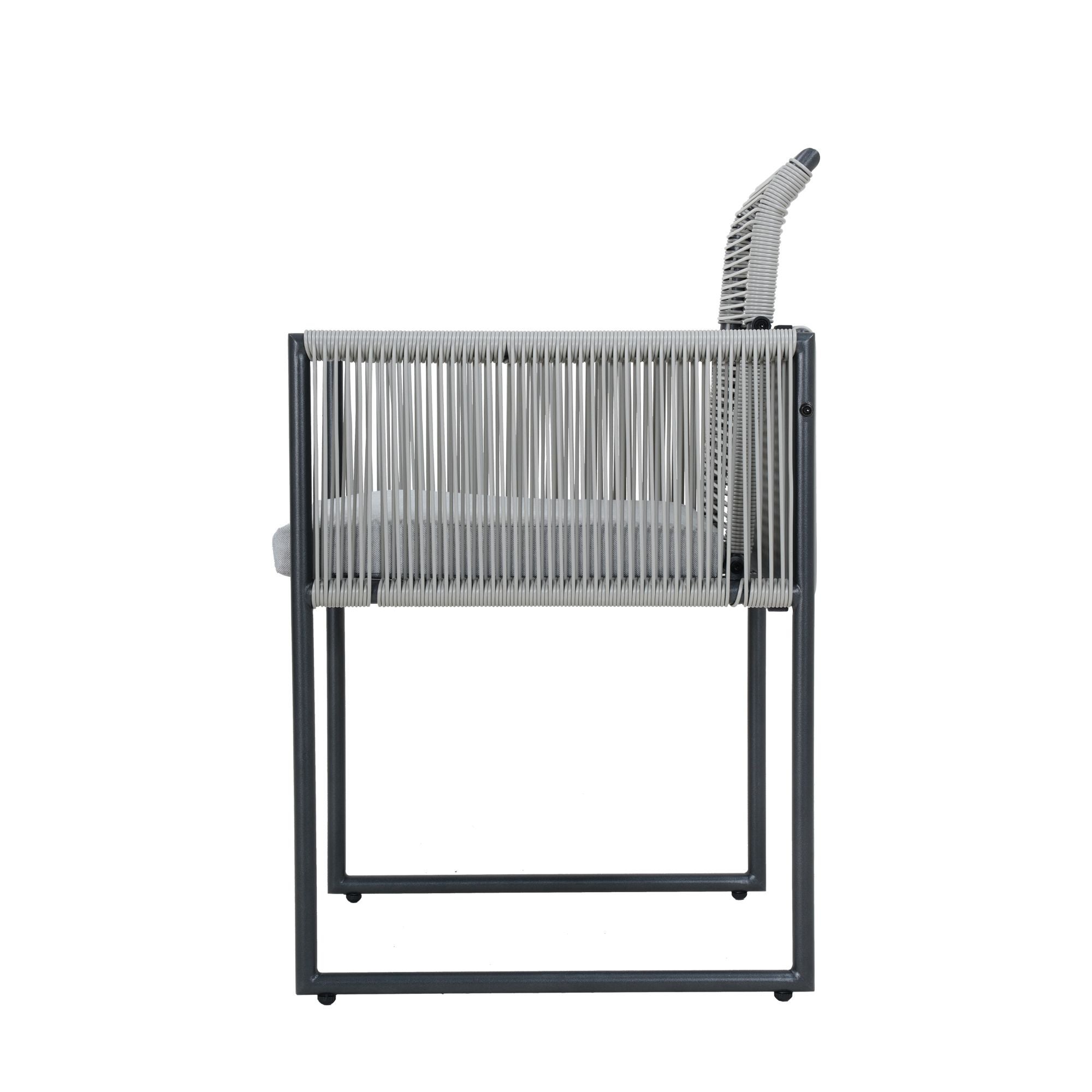 Set mobilier gradina Naterial Compass, pentru 4 persoane, otel/textil, gri