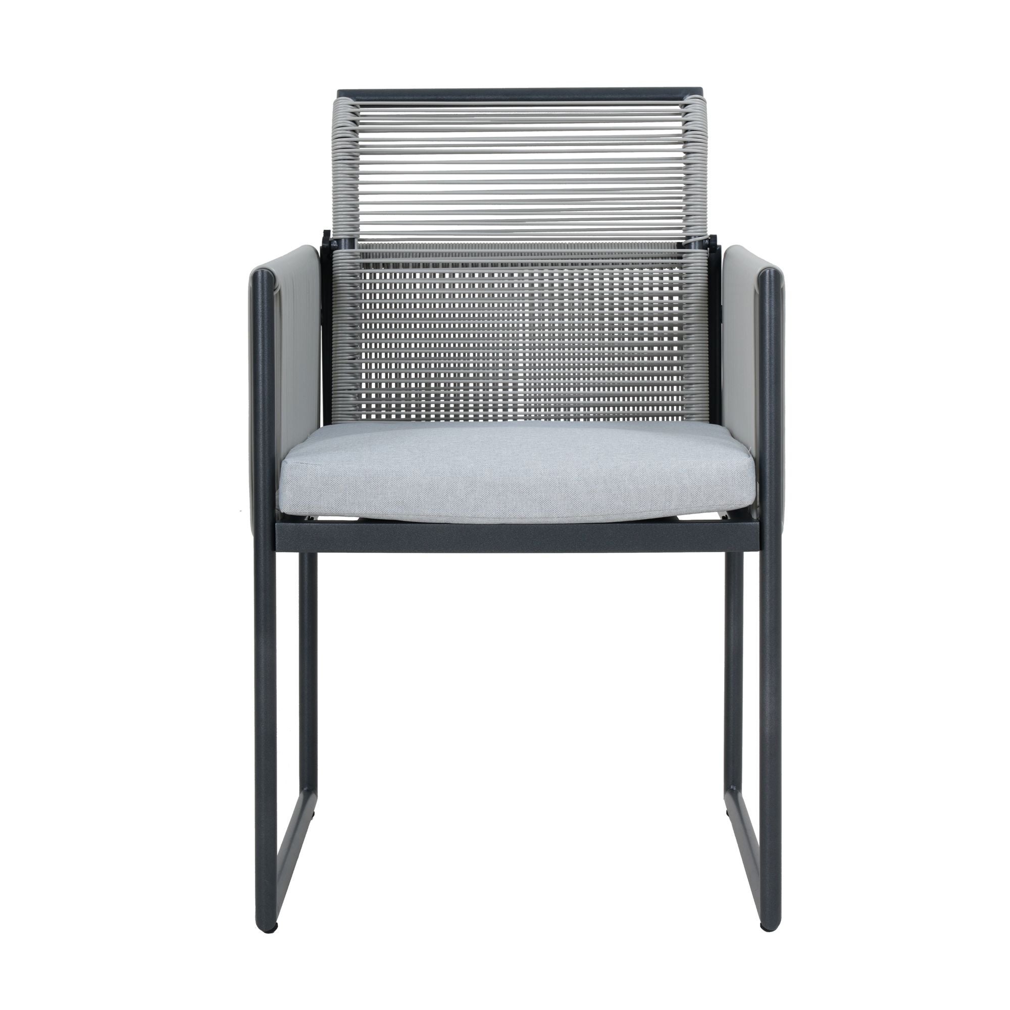 Set mobilier gradina Naterial Compass, pentru 4 persoane, otel/textil, gri