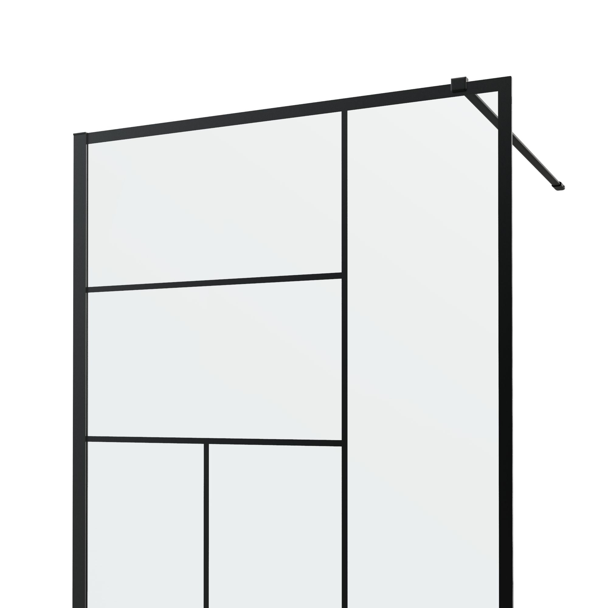 Perete dus walk-in Sensea Studio, 8 mm, 120 x 200 cm, profil negru