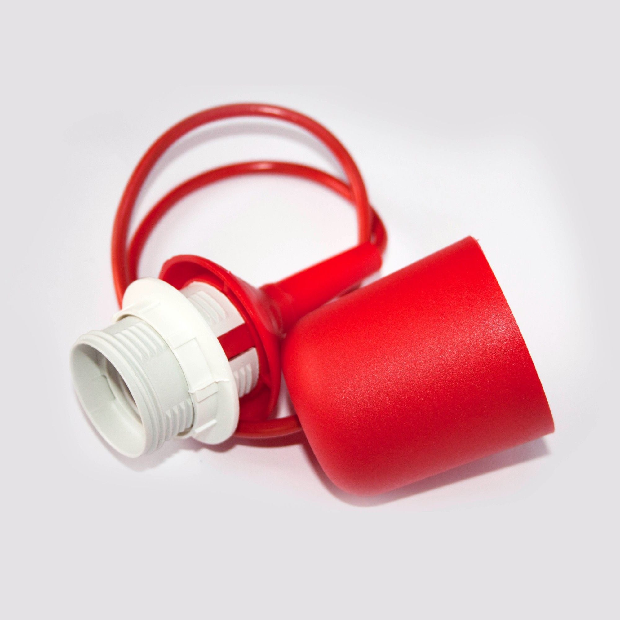 Cablu pendul din plastic, 1 x E27, rosu