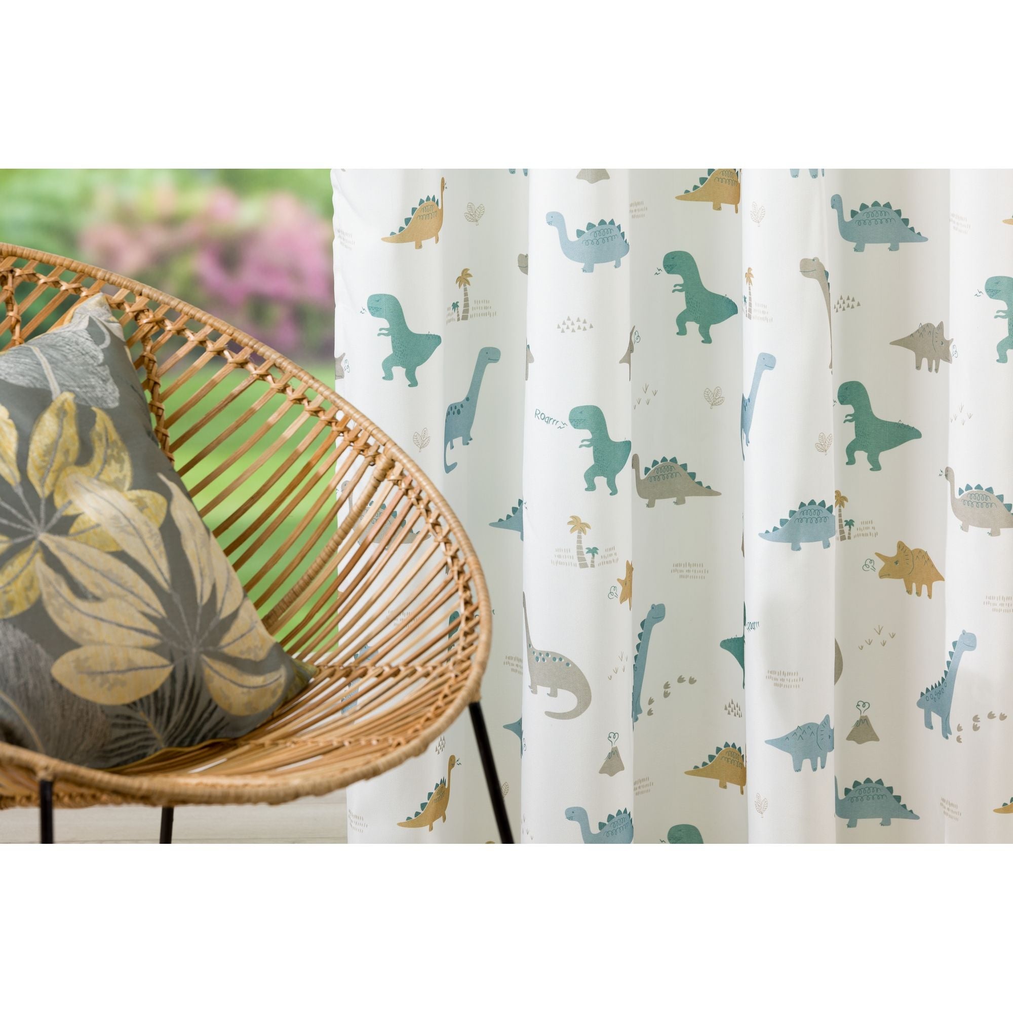 Draperii copii Dino 140 x 245 cm, cu inele, multicolor