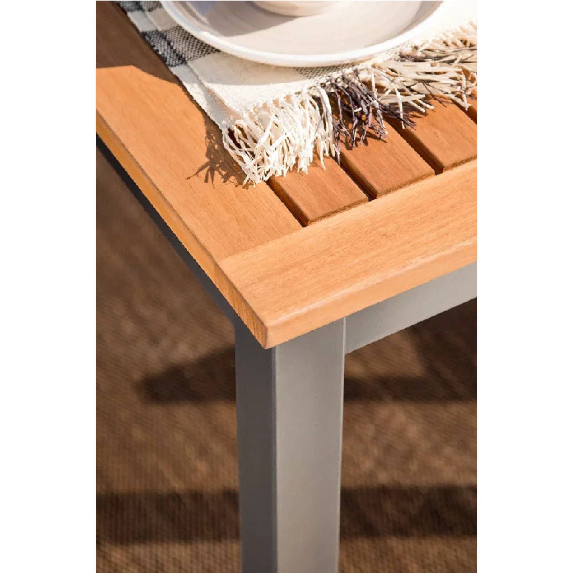 Masa gradina Naterial Oris, pentru 6 persoane, aluminiu/lemn, 150 x 89 ...