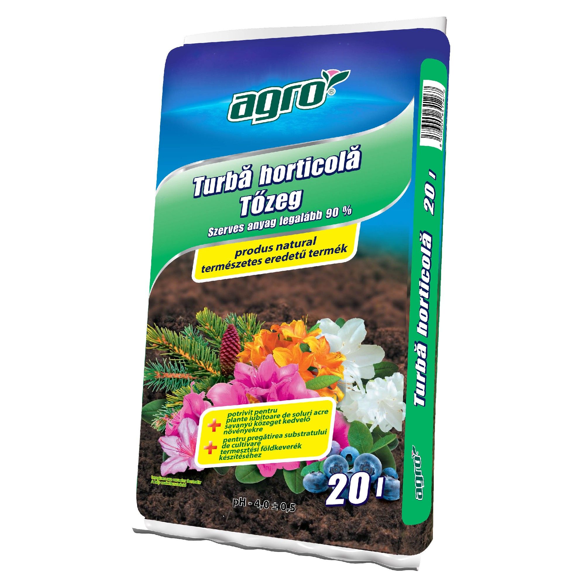 Turba horticola pentru plante de exterior, Agro, 20 L