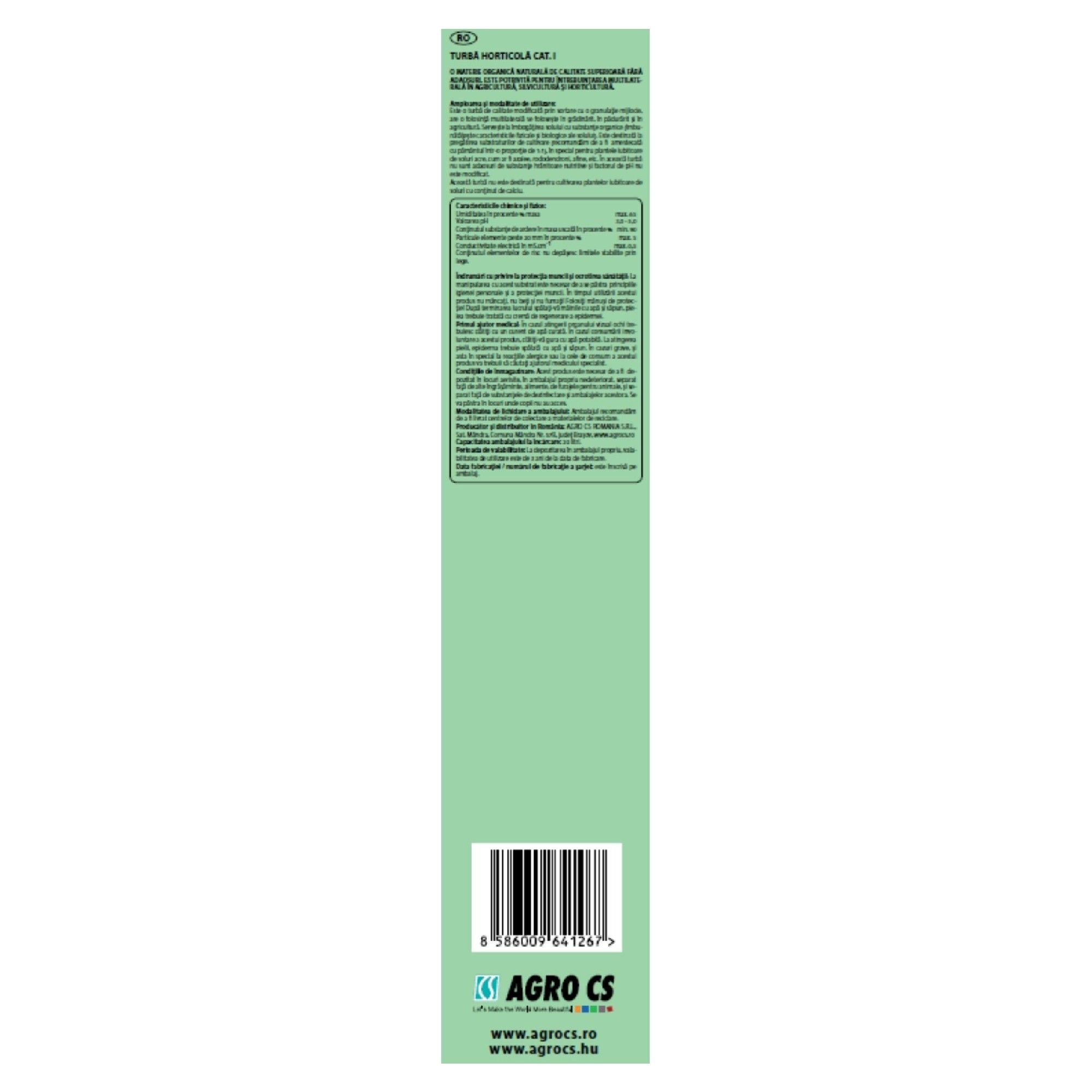 Turba horticola pentru plante de exterior, Agro, 20 L