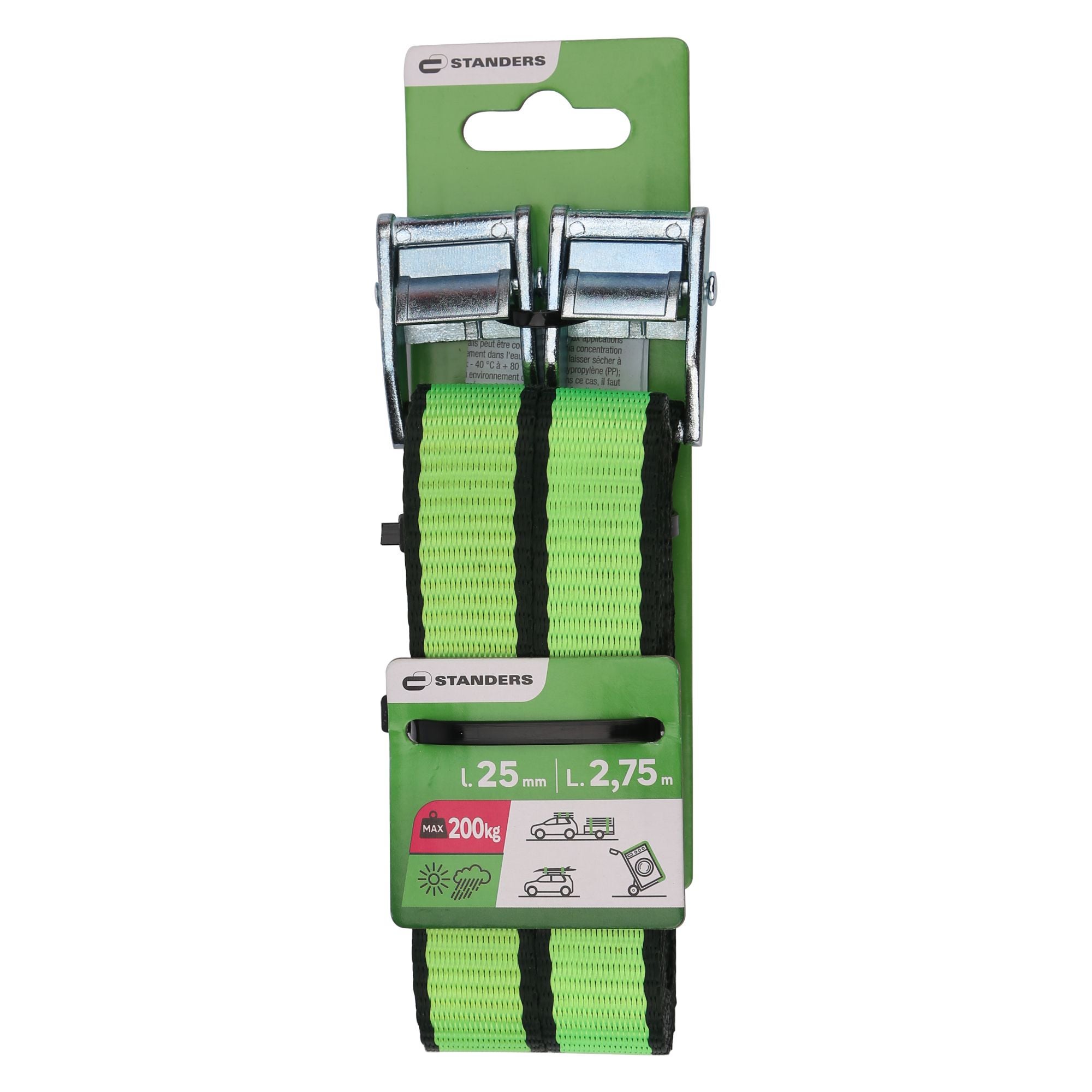 Chinga cu catarama Standers, Ø 25 mm, 2.75 m (set 2 buc)