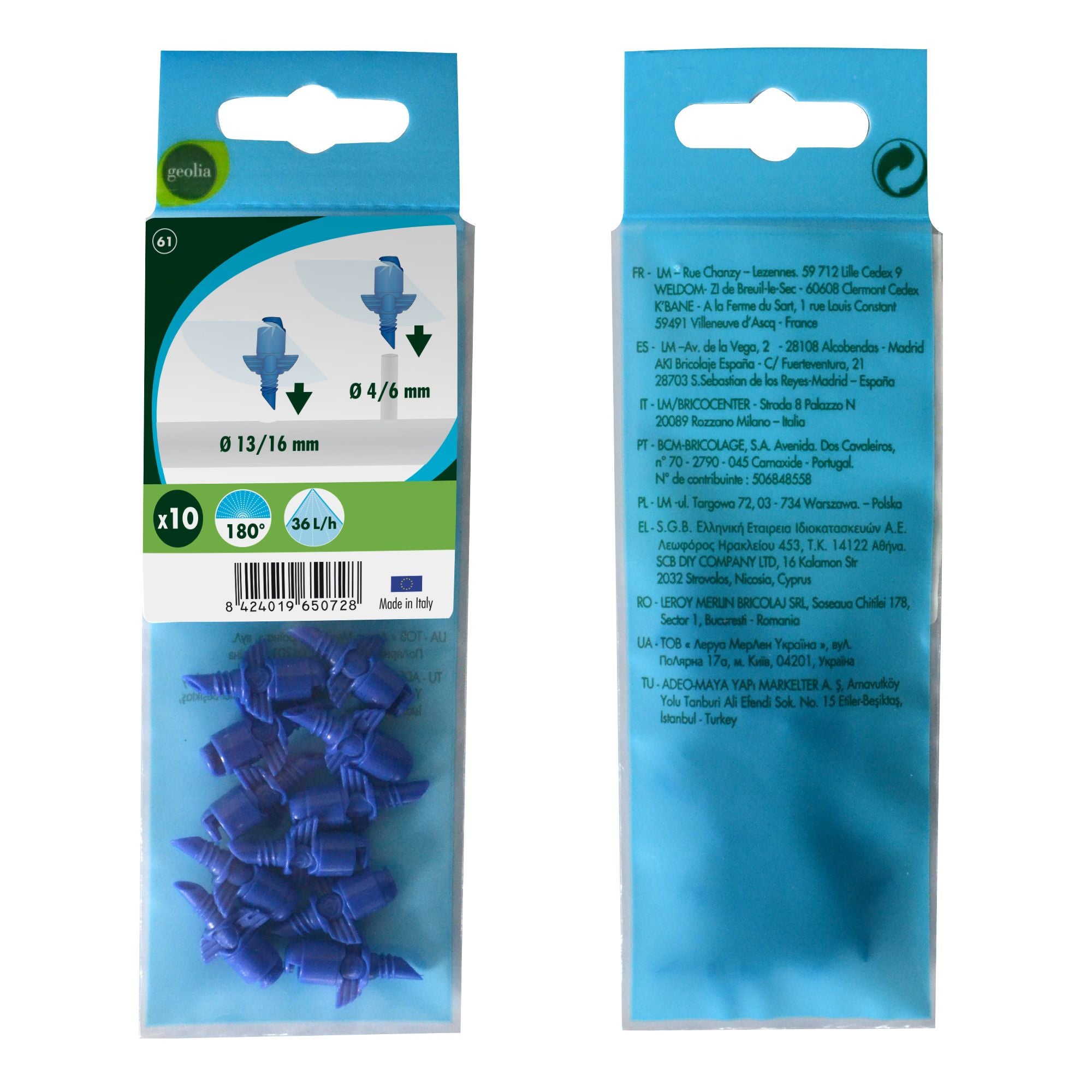 Microaspersoare Geolia, polipropilena, max 180°, 350 l/h (set 10 buc)