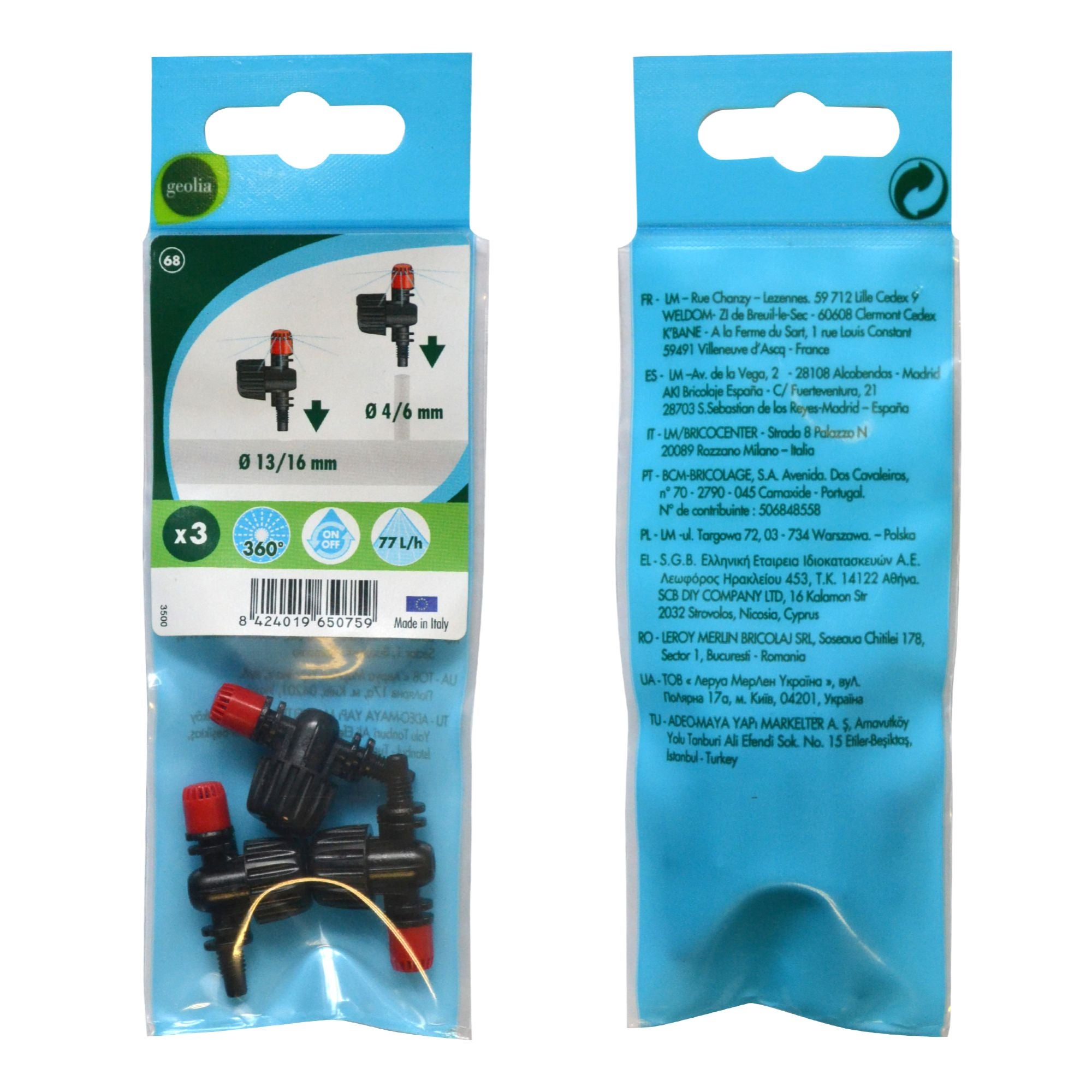 Microaspersoare Geolia, reglabile, polipropilena, max 360°, 105 l/h ...