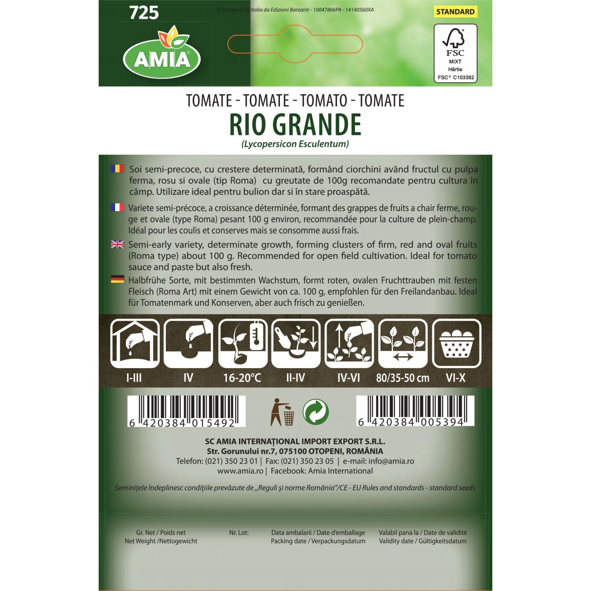 Seminte legume, rosii Rio Grande, Amia