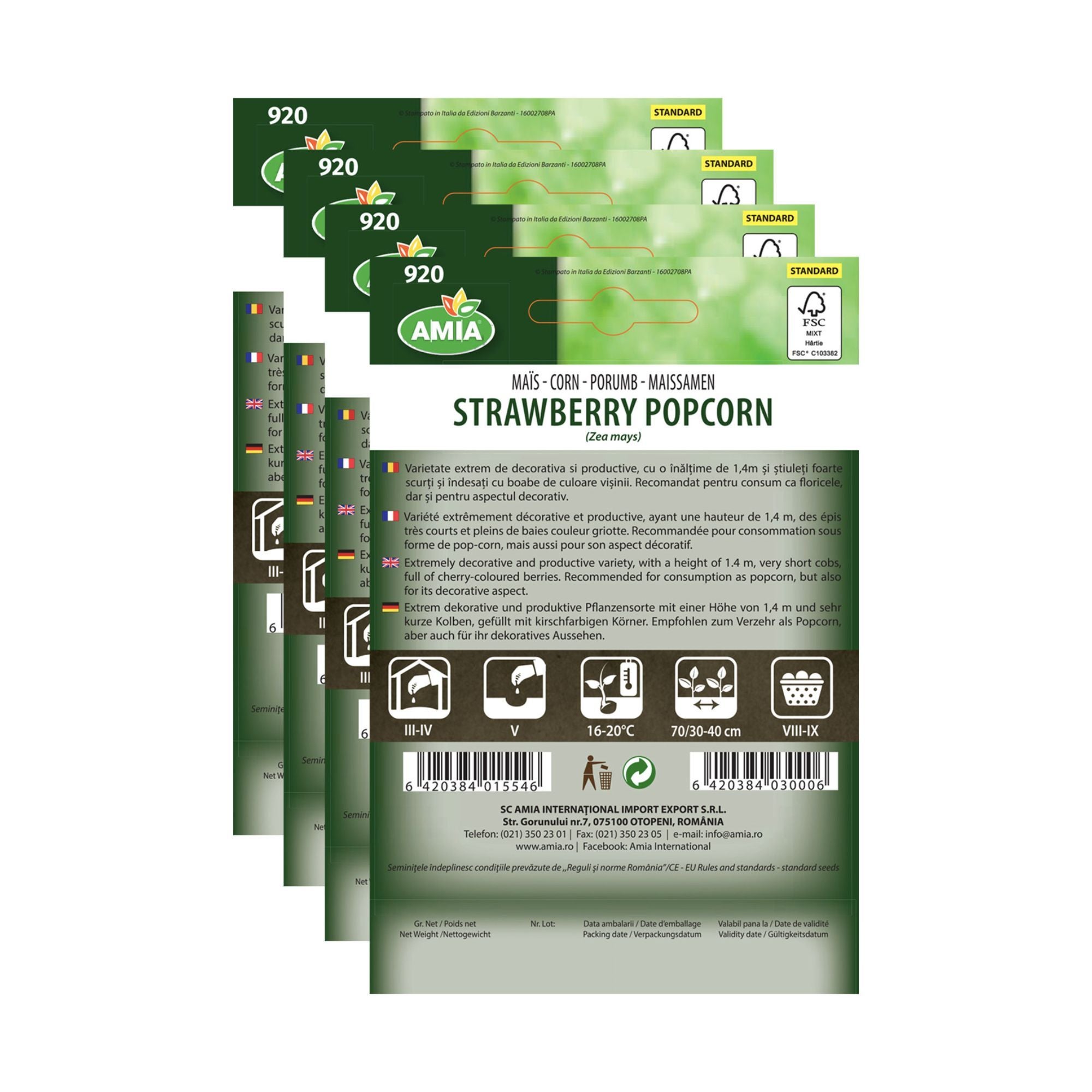 Seminte legume, porumb Strawberry Popcorn, Amia