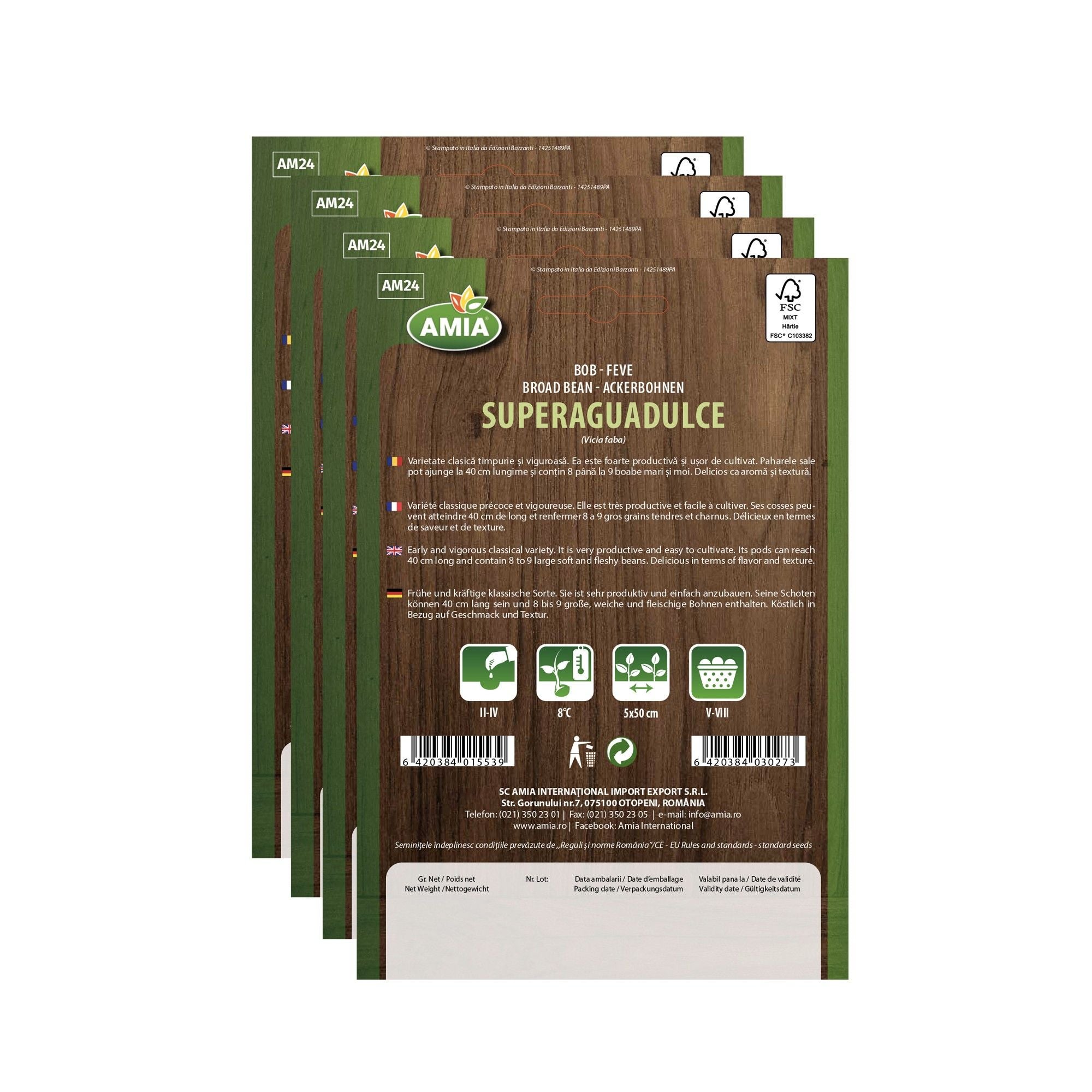 Seminte legume, bob Superaguadulce, Amia