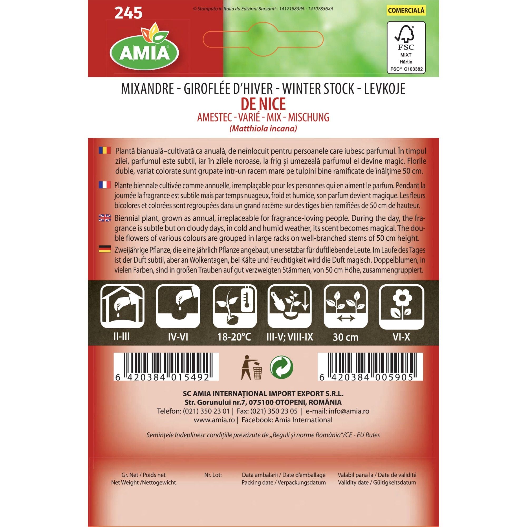 Seminte flori de primavara, mixandre d'hiver de nice, amestec culori ...