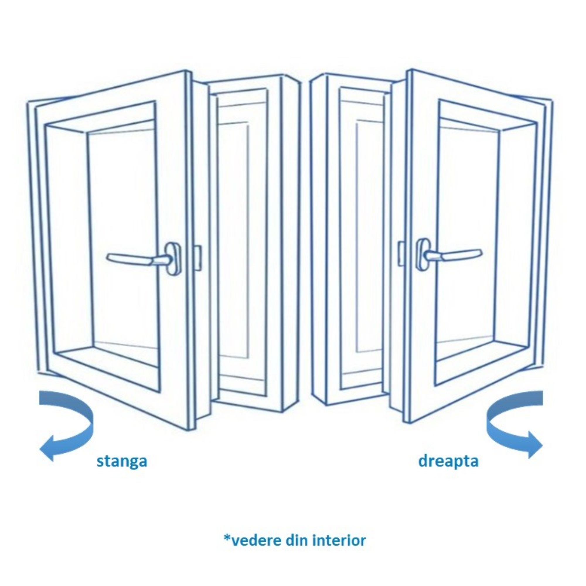 Fereastra PVC termopan, 5 camere, Artens, 60 x 116 cm, fixa, alba