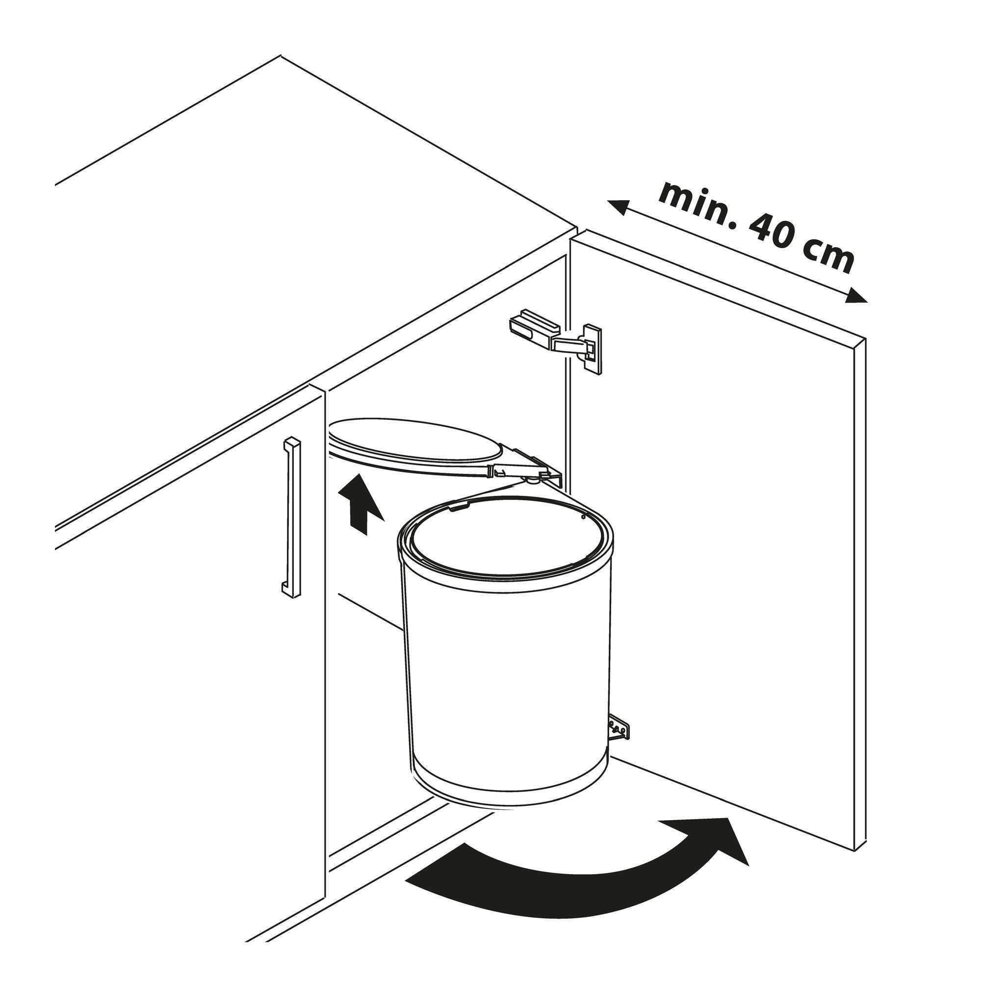Cos de gunoi, Delinia iD, din plastic, incorporabil, cu montare pe usa ...