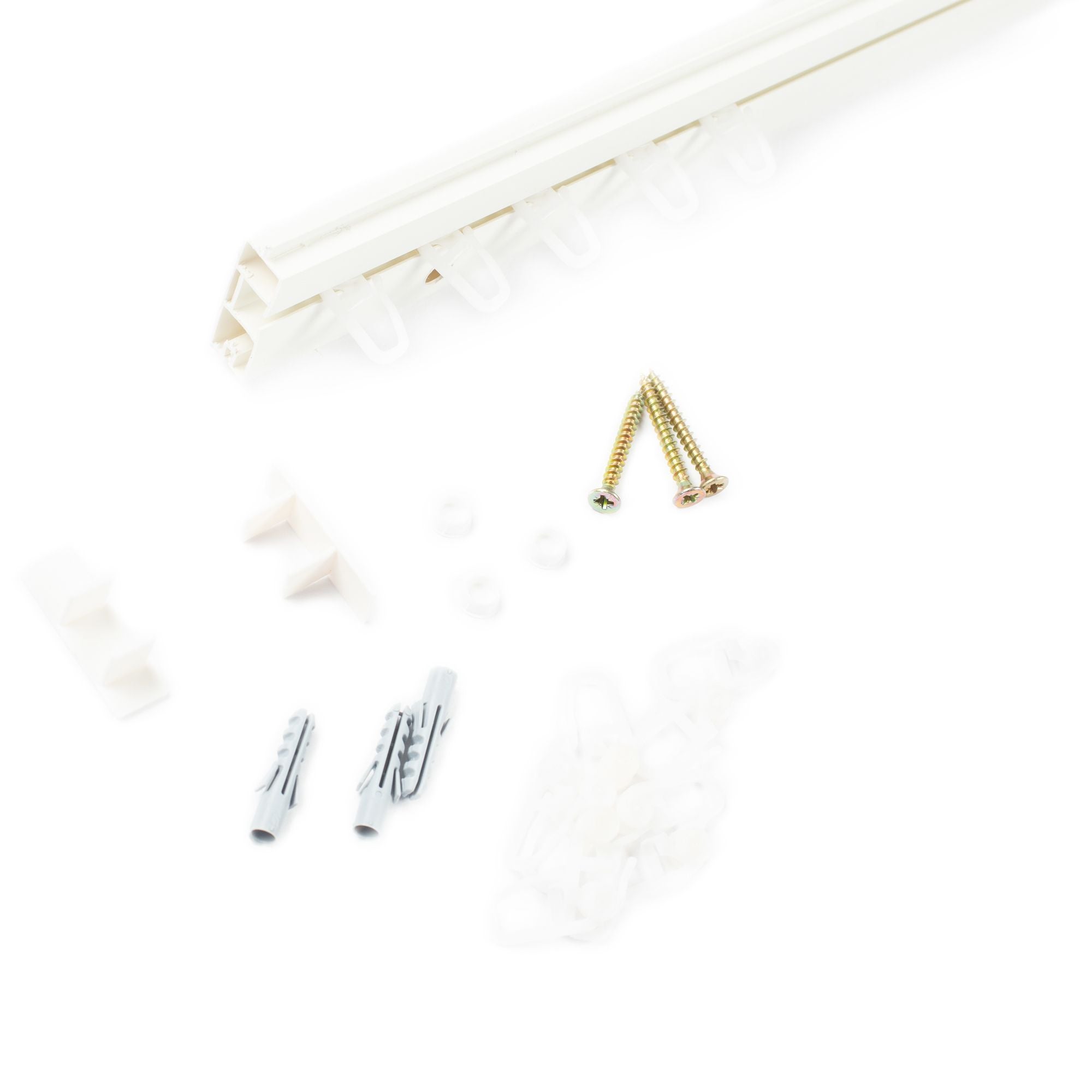Sina perdea Inspire Eva, 160 cm, 1 canal, PVC, accesorii incluse, alb