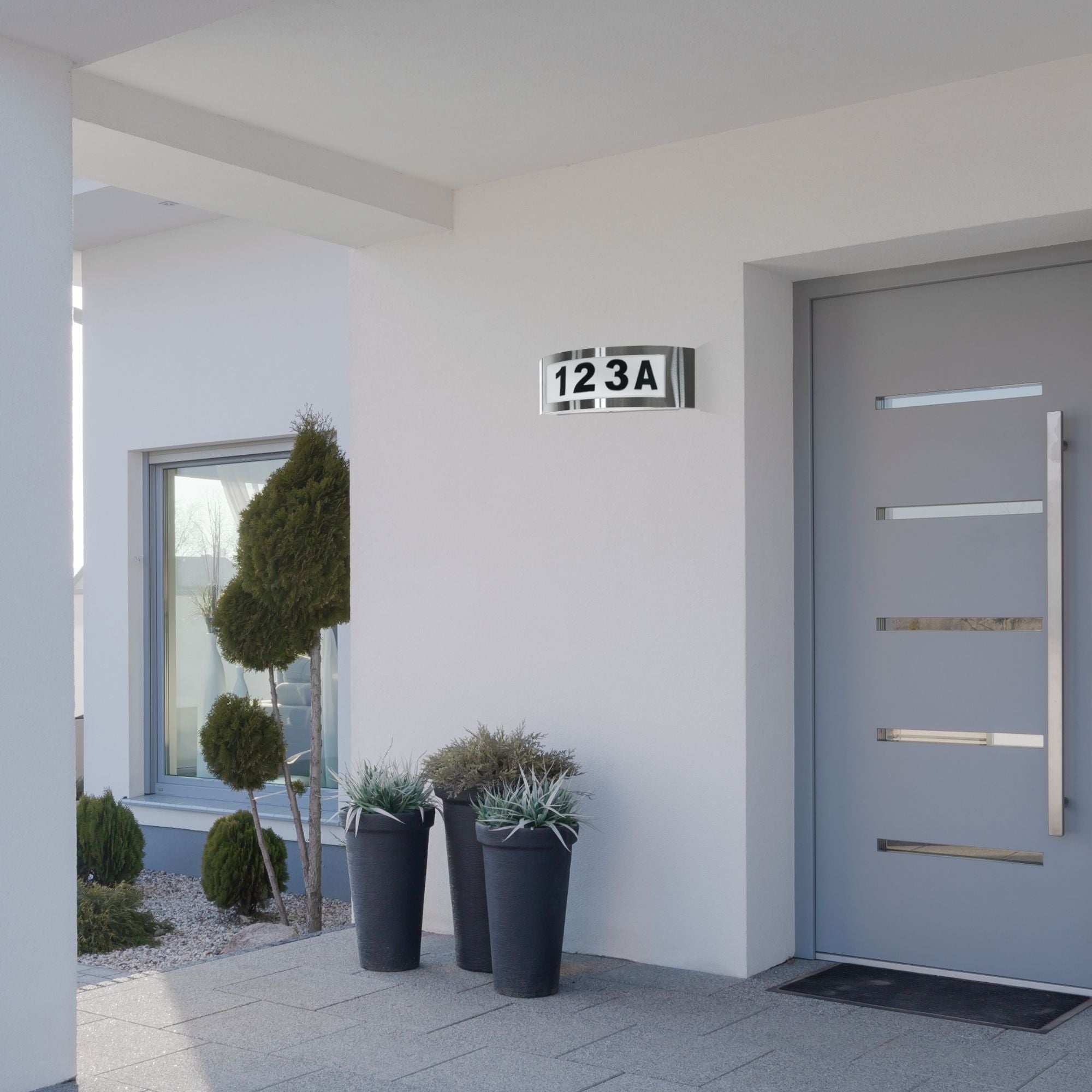 Aplica exterior Rono, 1 x E27, IP 44, argintiu, inox