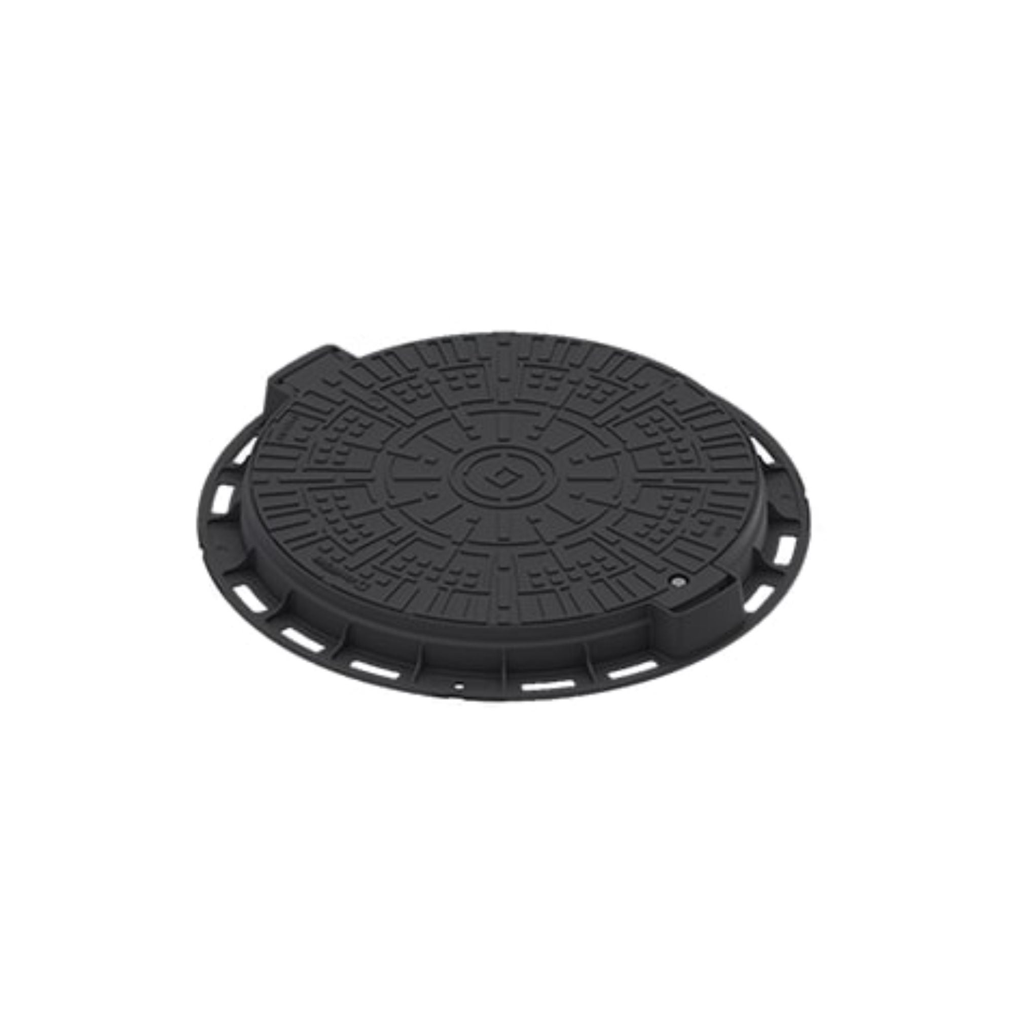 Capac canal gradina, polipropilena, clasa A15, H 80 mm, negru