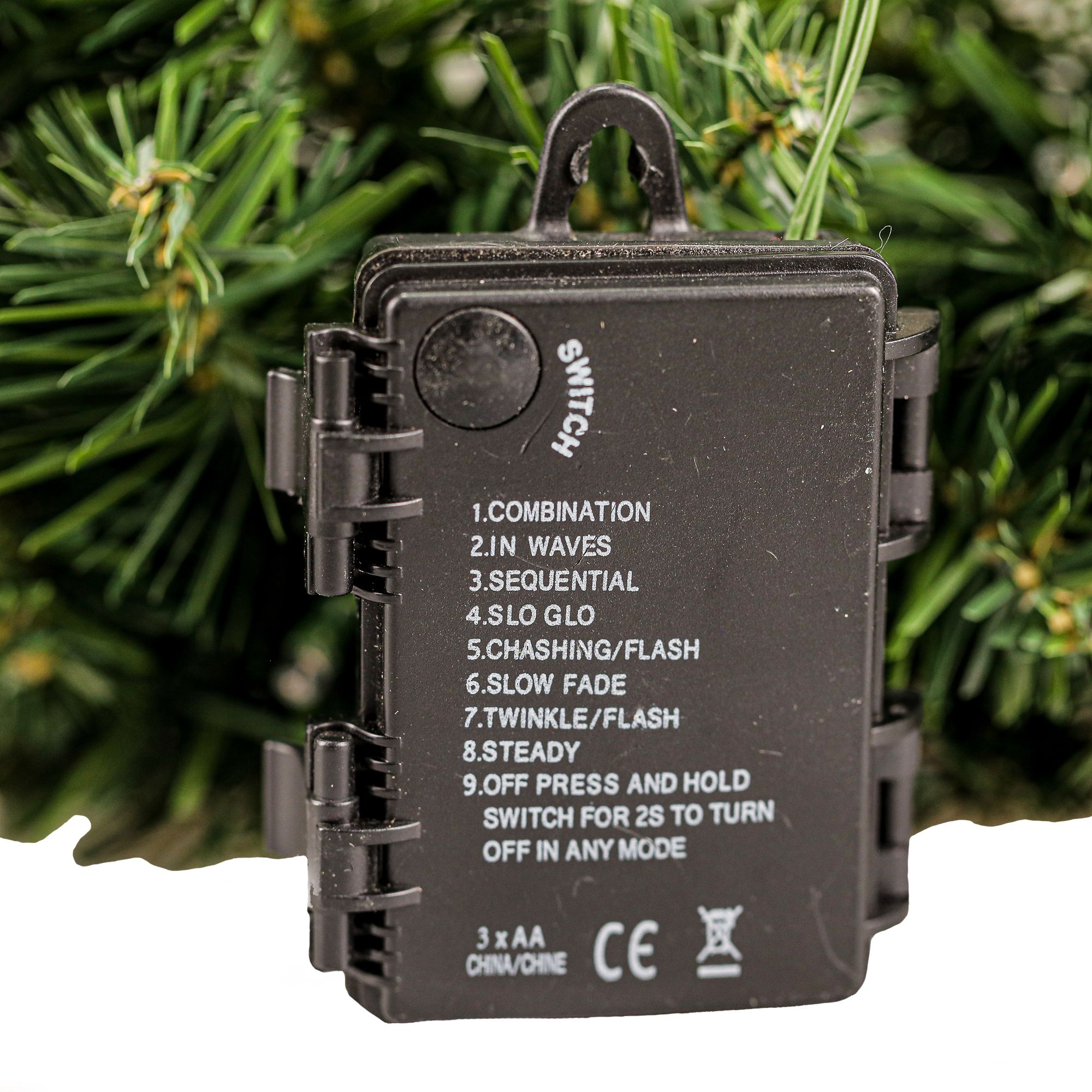 Coronita de Craciun, din brad artificial, cu LED, PVC, Ø 50 cm, verde