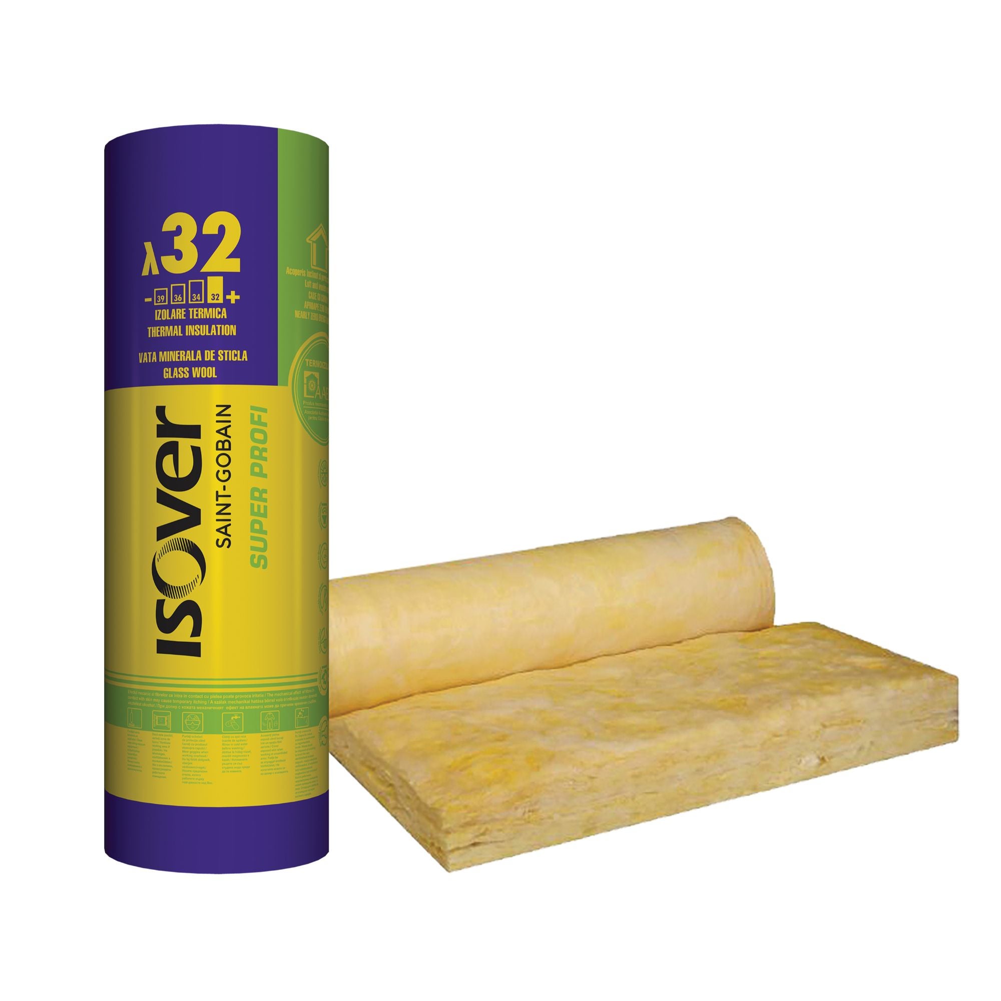 Vata de sticla Isover Superprofi, 16 x 300 x 120 cm, 3.6 mp