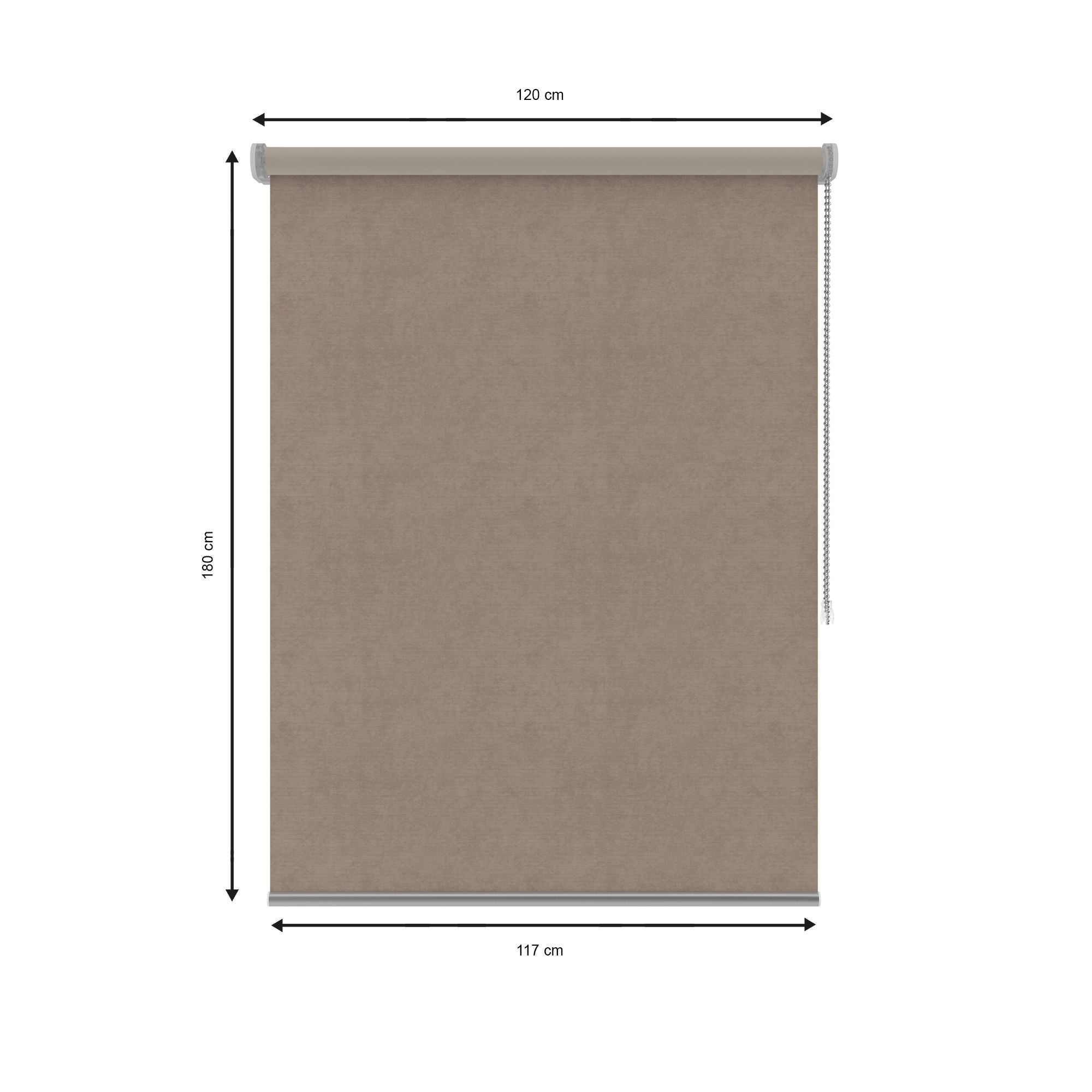 Roleta textila opaca, Velvet, 117 x 180 cm, maro