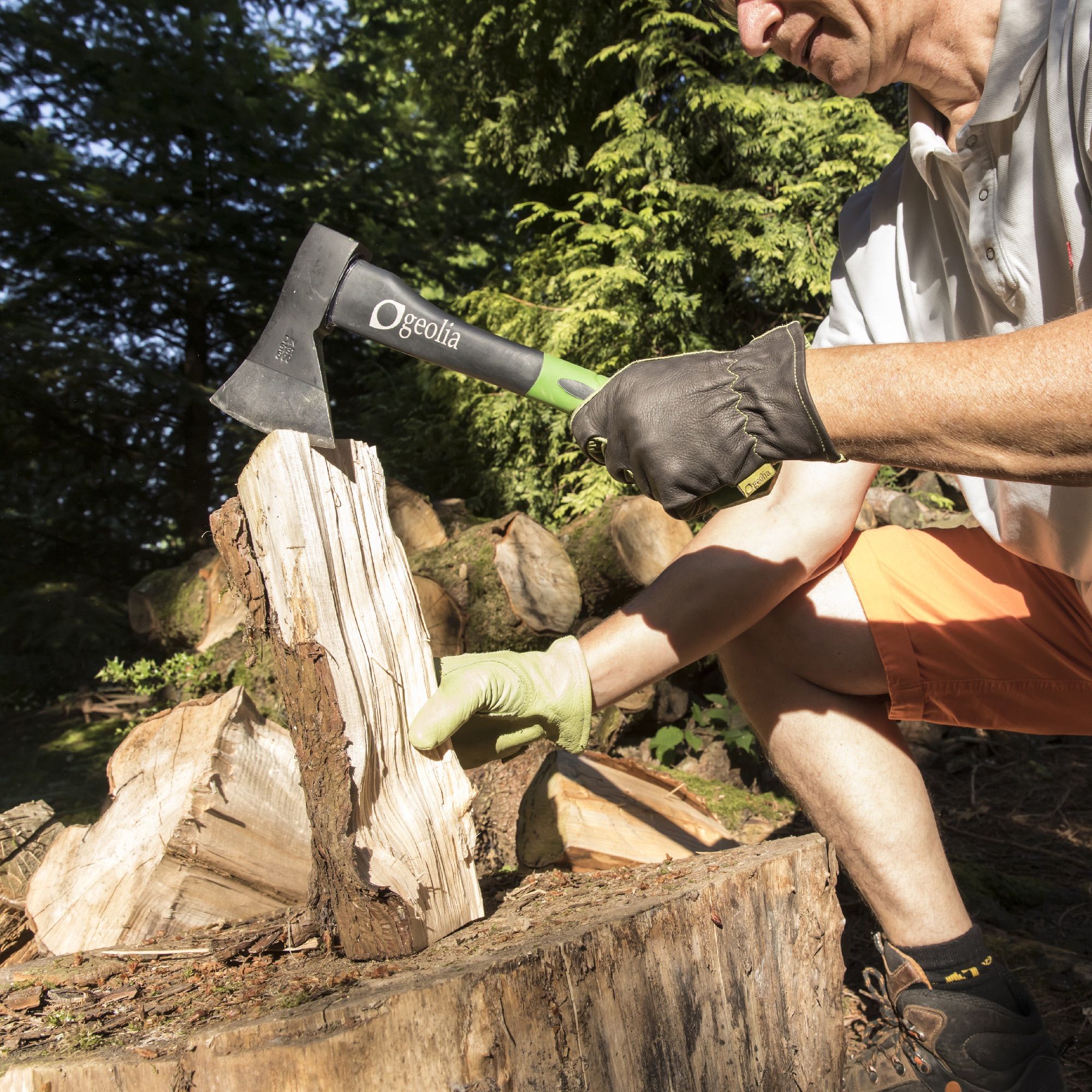 Topor despicat lemne, Geolia, otel, maner plastic, 0.6 kg, L 40 cm