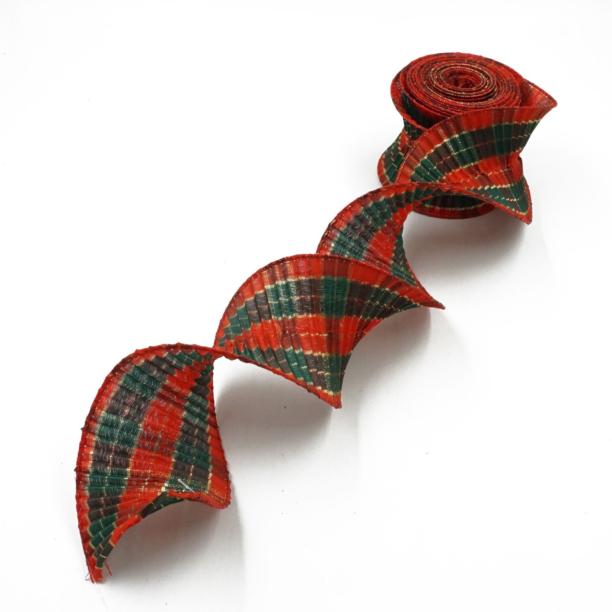 Panglica decorativa, model carouri, textil, latime 6.3 cm, lungime 2.7 ...