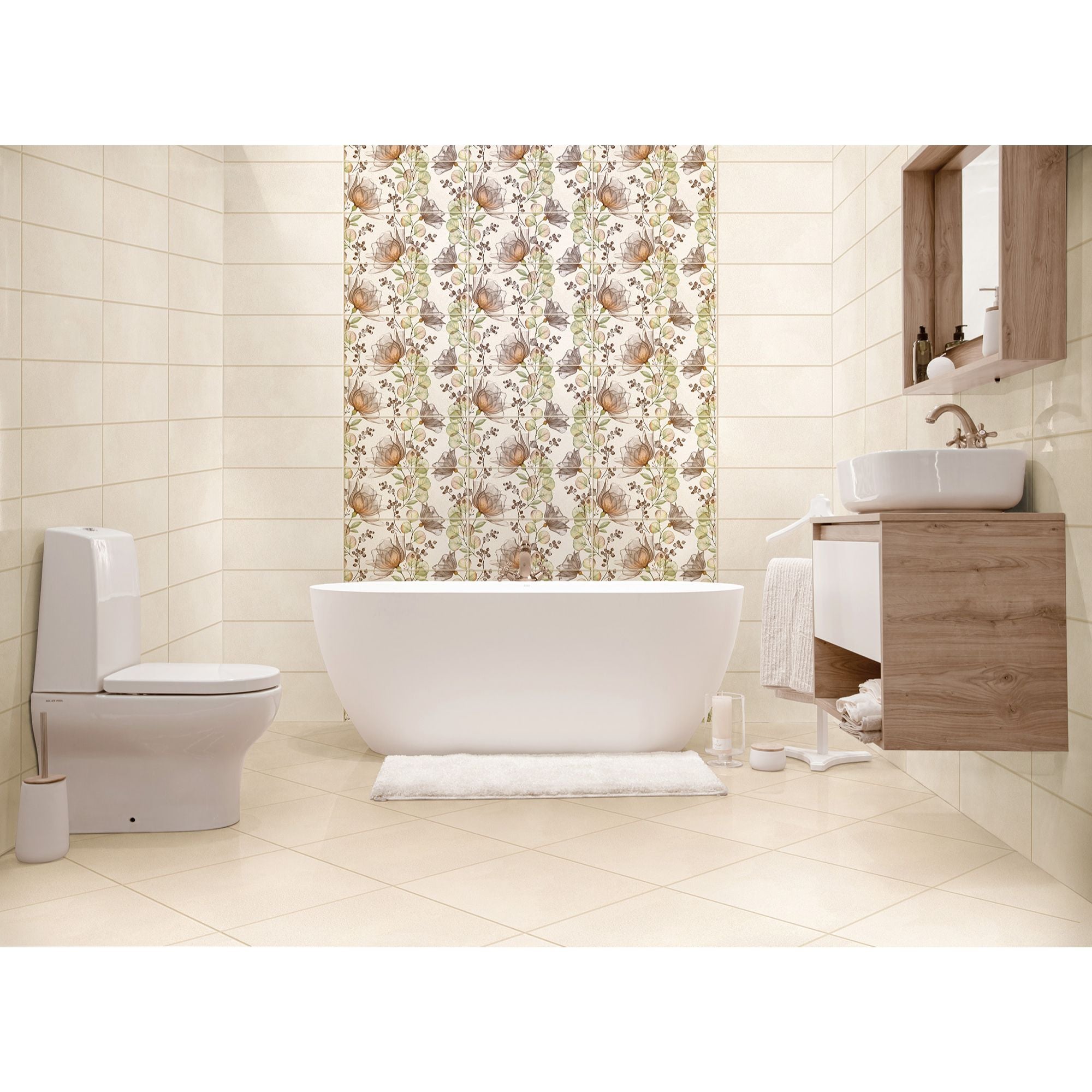 Faianta 20 x 50 cm, Memoria Natural, aspect piatra, bej, finisaj satinat