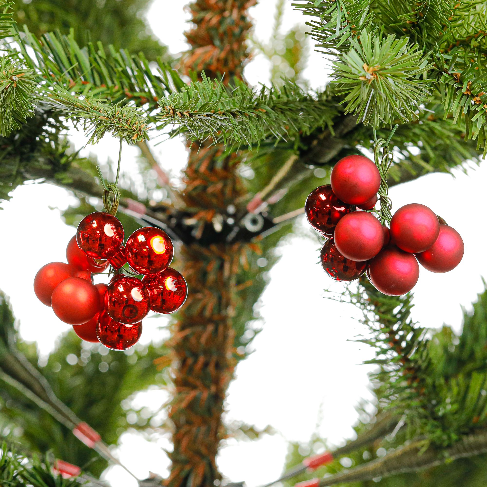 Globuri de Craciun, pentru brad, tip manunchi, sticla, Ø 2 cm, rosu ...