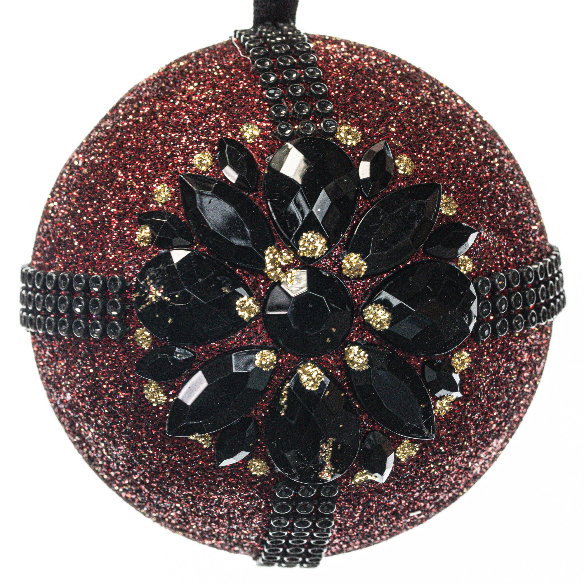 Glob de Craciun, pentru brad, cu design floare din pietre, spuma, Ø 8 ...