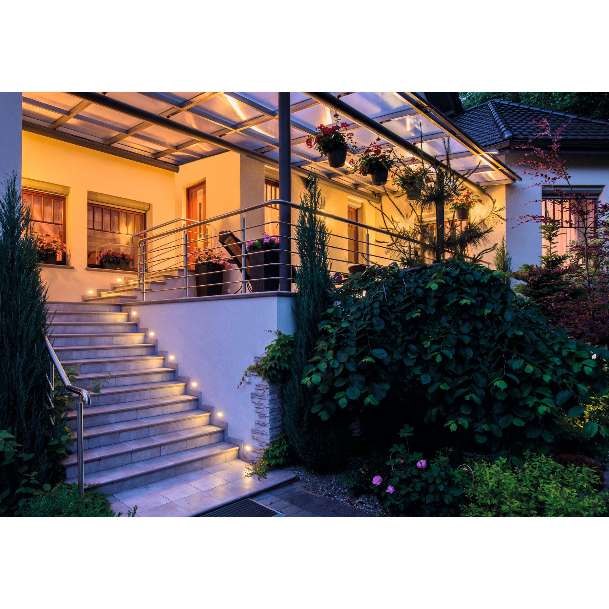 Spot LED Glasi pentru scara, 3 W, 140 lumeni, 4000K, IP 44, alb